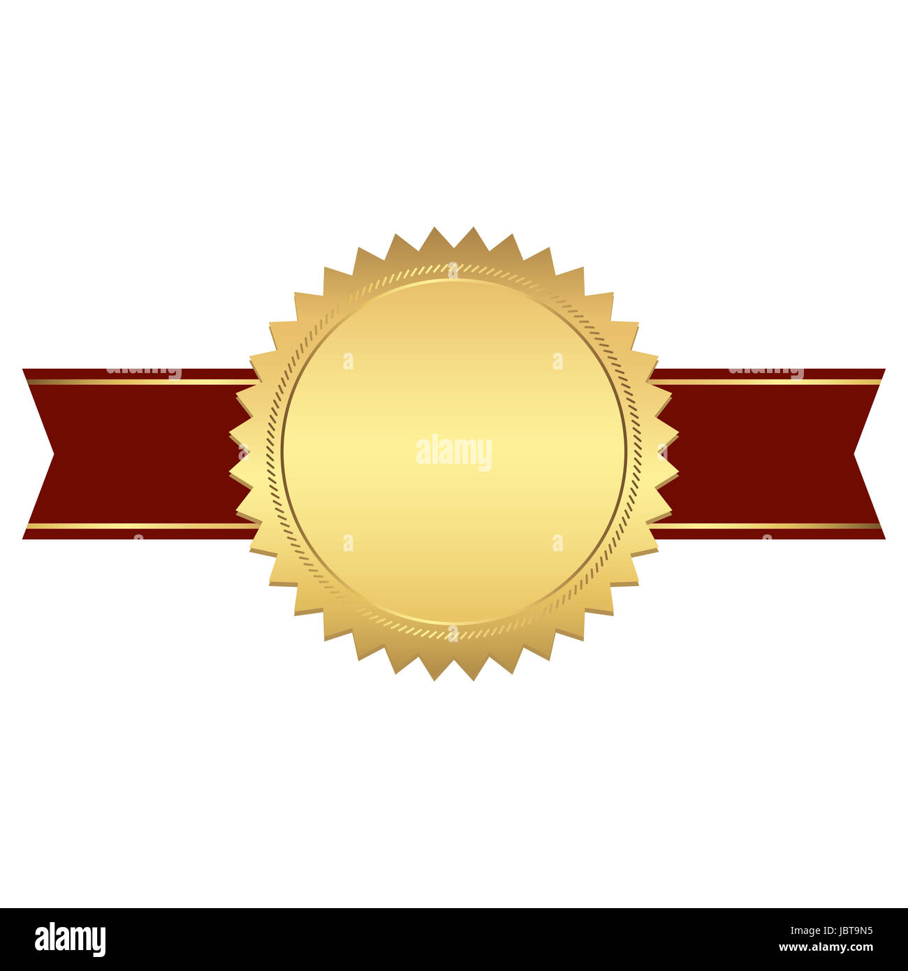 gold button with ribbon template Stock Photo - Alamy