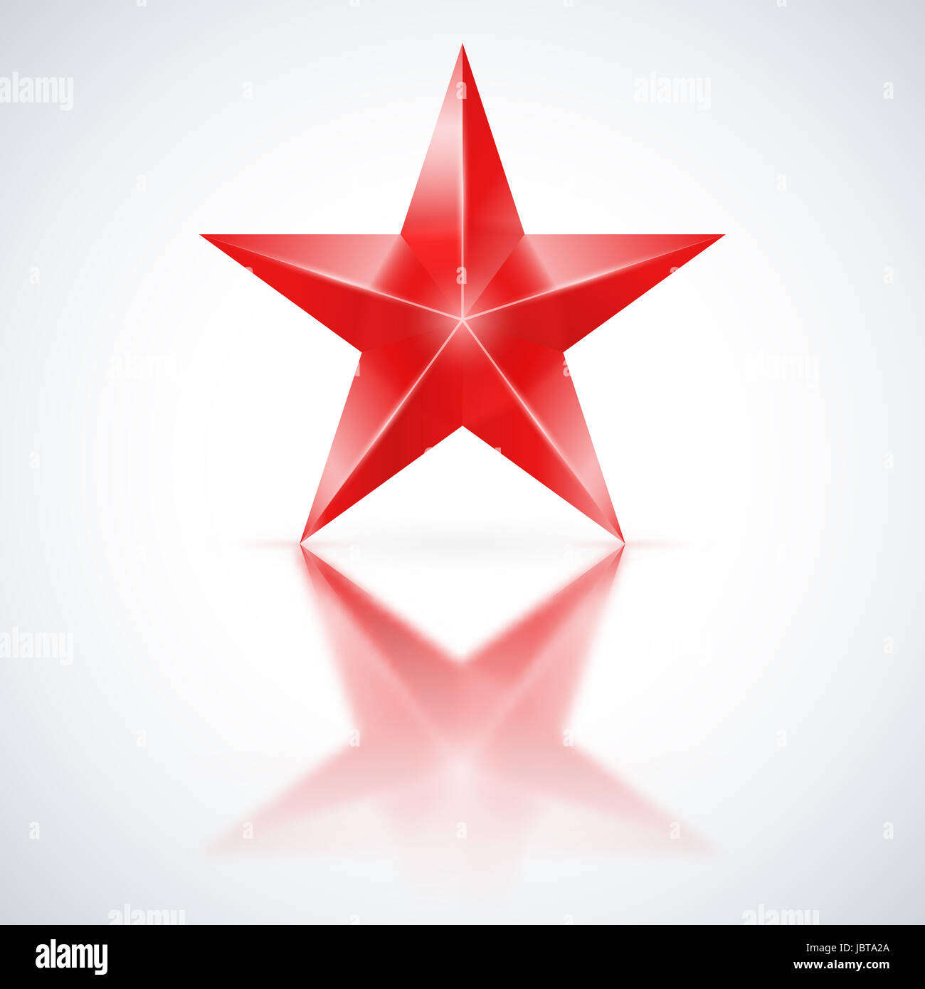 Red star of five points on white background Stock Photo - Alamy