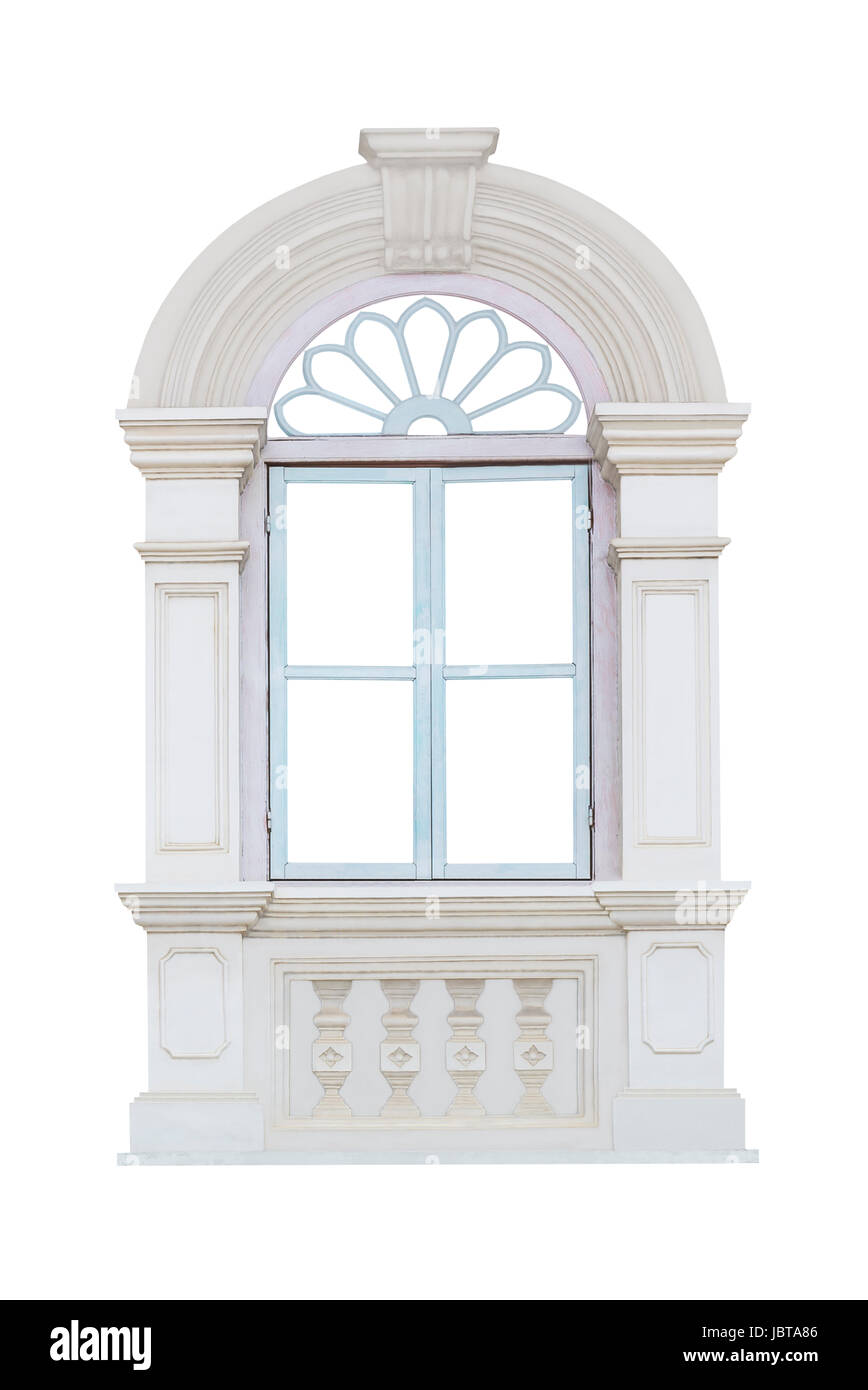 Classic window frame isolated on white with clipping path Stock Photo ...