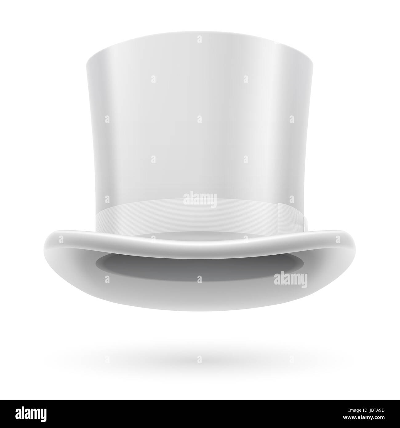 White top hat on the white background Stock Photo - Alamy