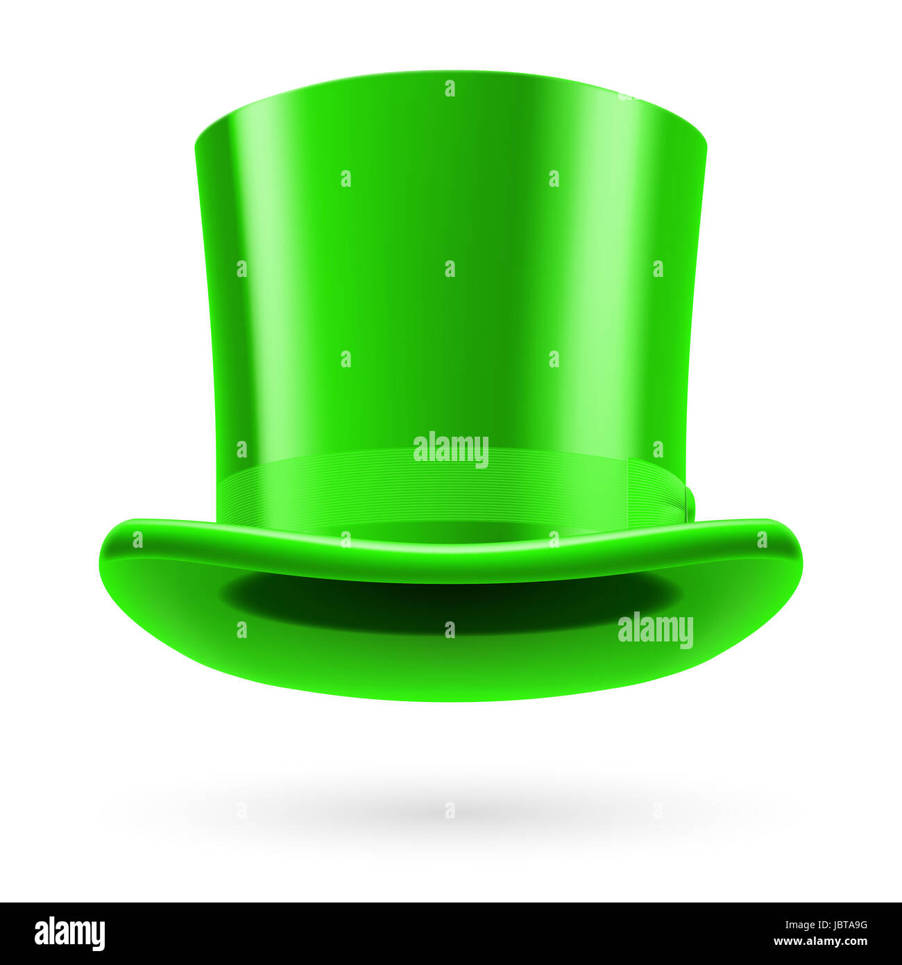 Green top hat on the white background Stock Photo - Alamy