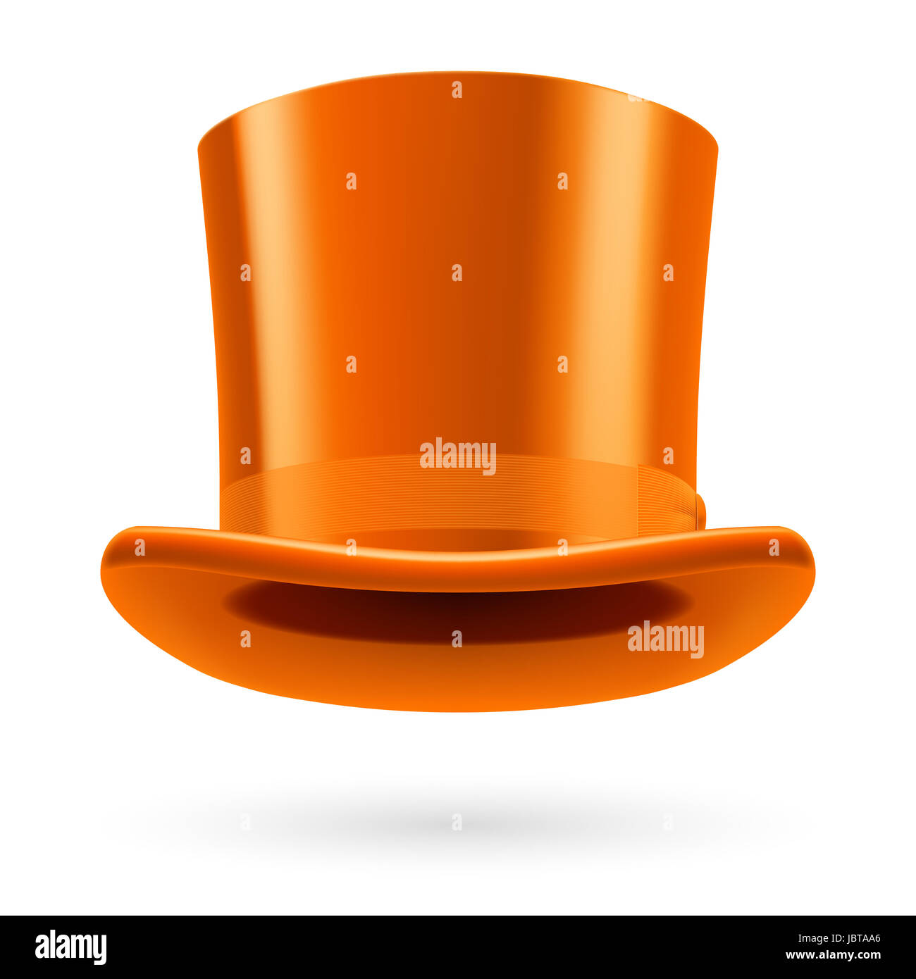 Orange top hat on the white background Stock Photo - Alamy