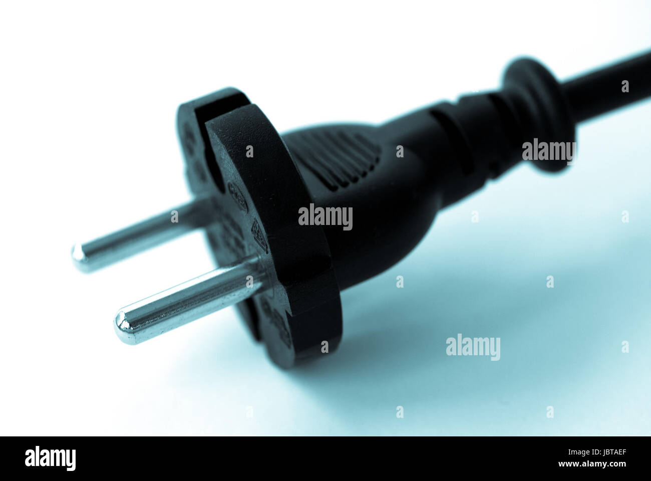 European German Schuko power plug - cool cyanotype Stock Photo - Alamy
