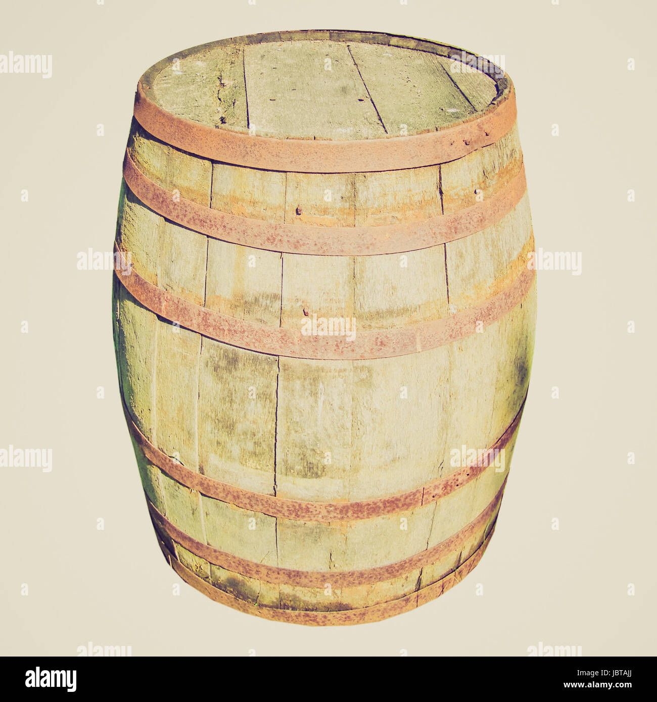 Vintage retro looking Old wooden barrel cask for whisky or beer or wine ...