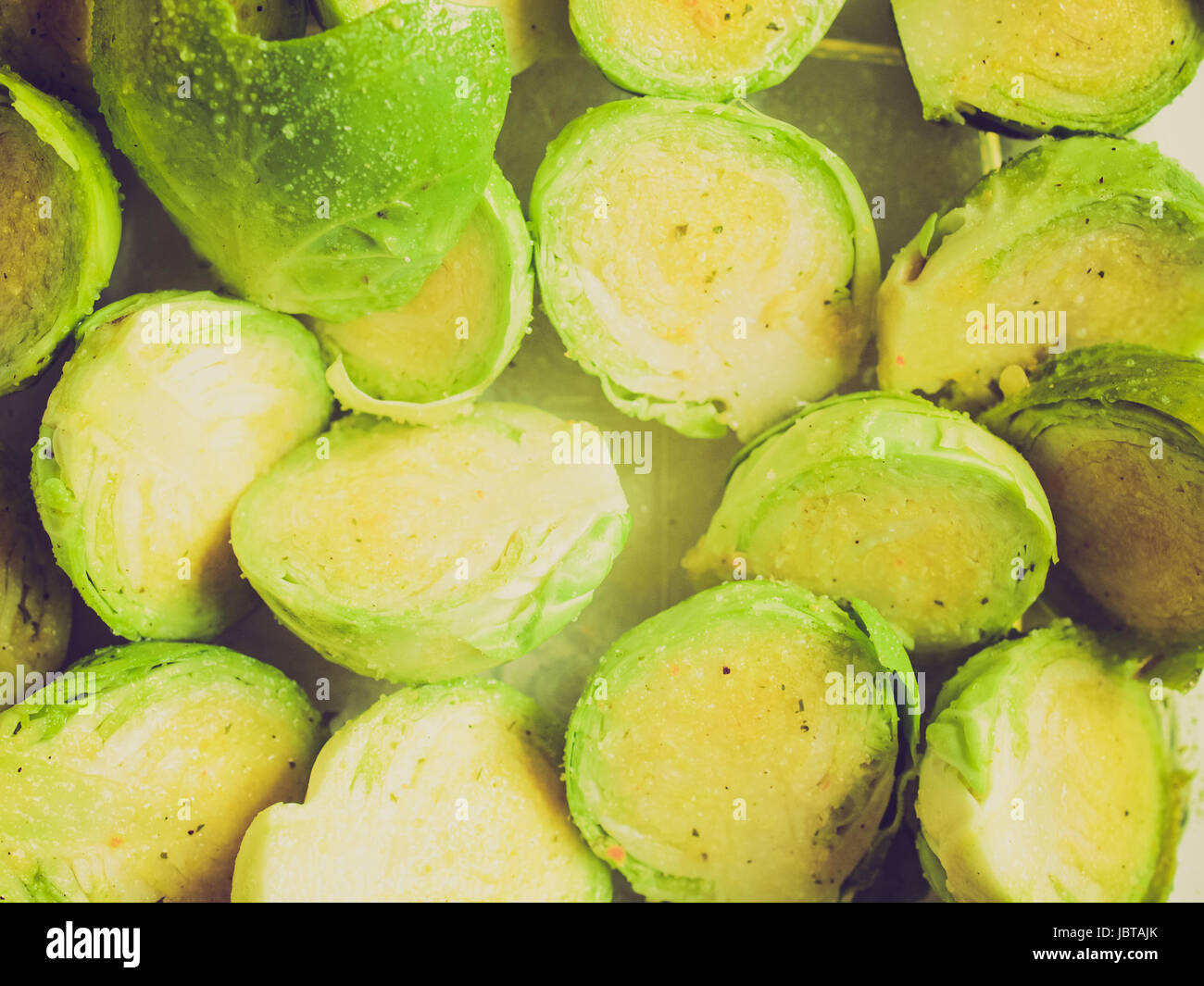 Vintage retro looking Brussel sprouts mini cabbages vegetables food ...