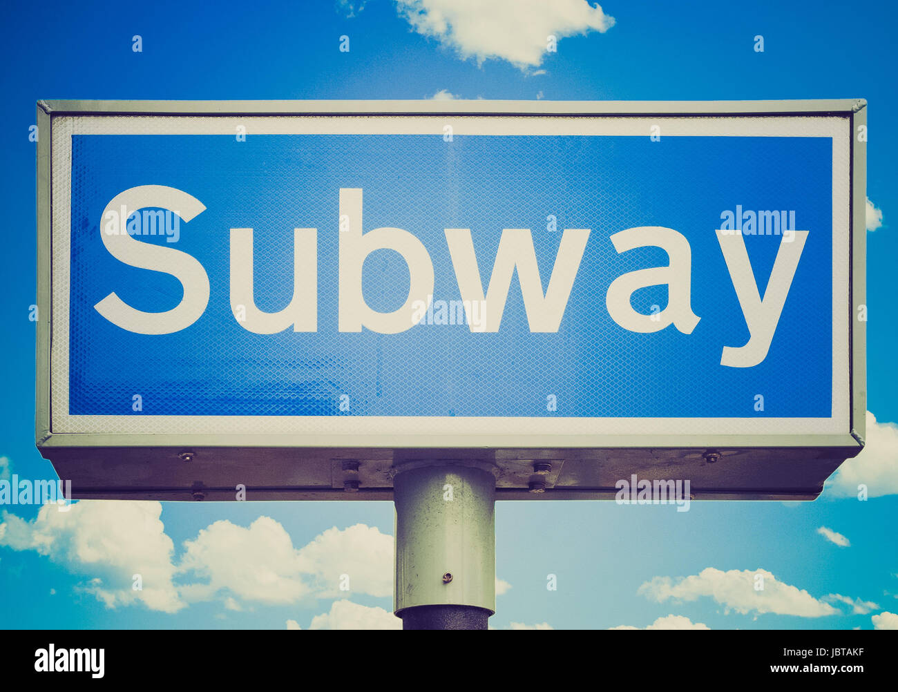 Vintage retro looking An underground subway metro tube traffic sign ...