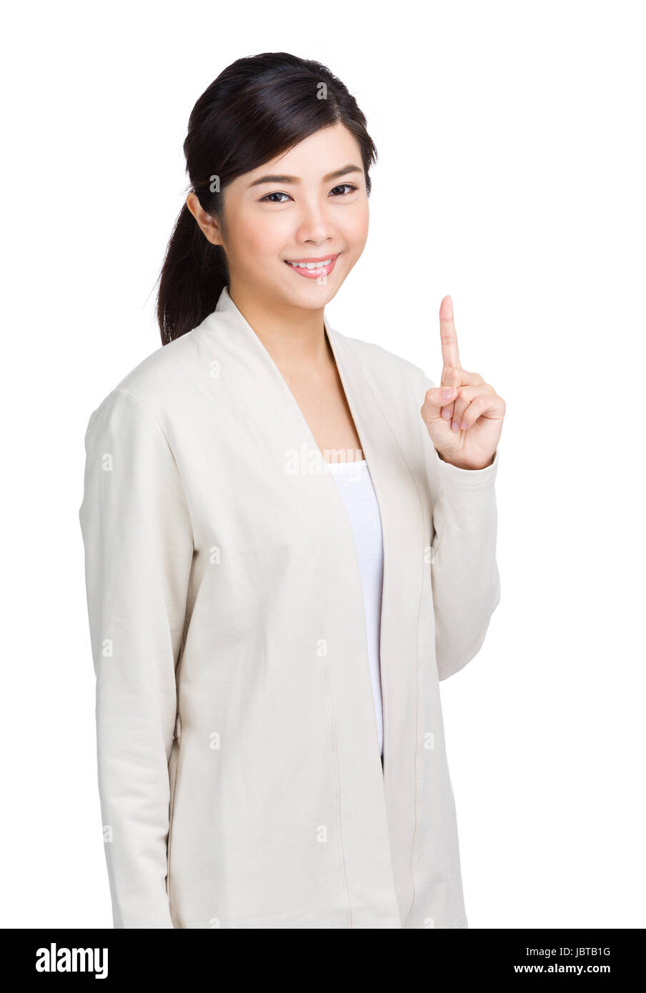 Woman finger showing one sign Stock Photo - Alamy