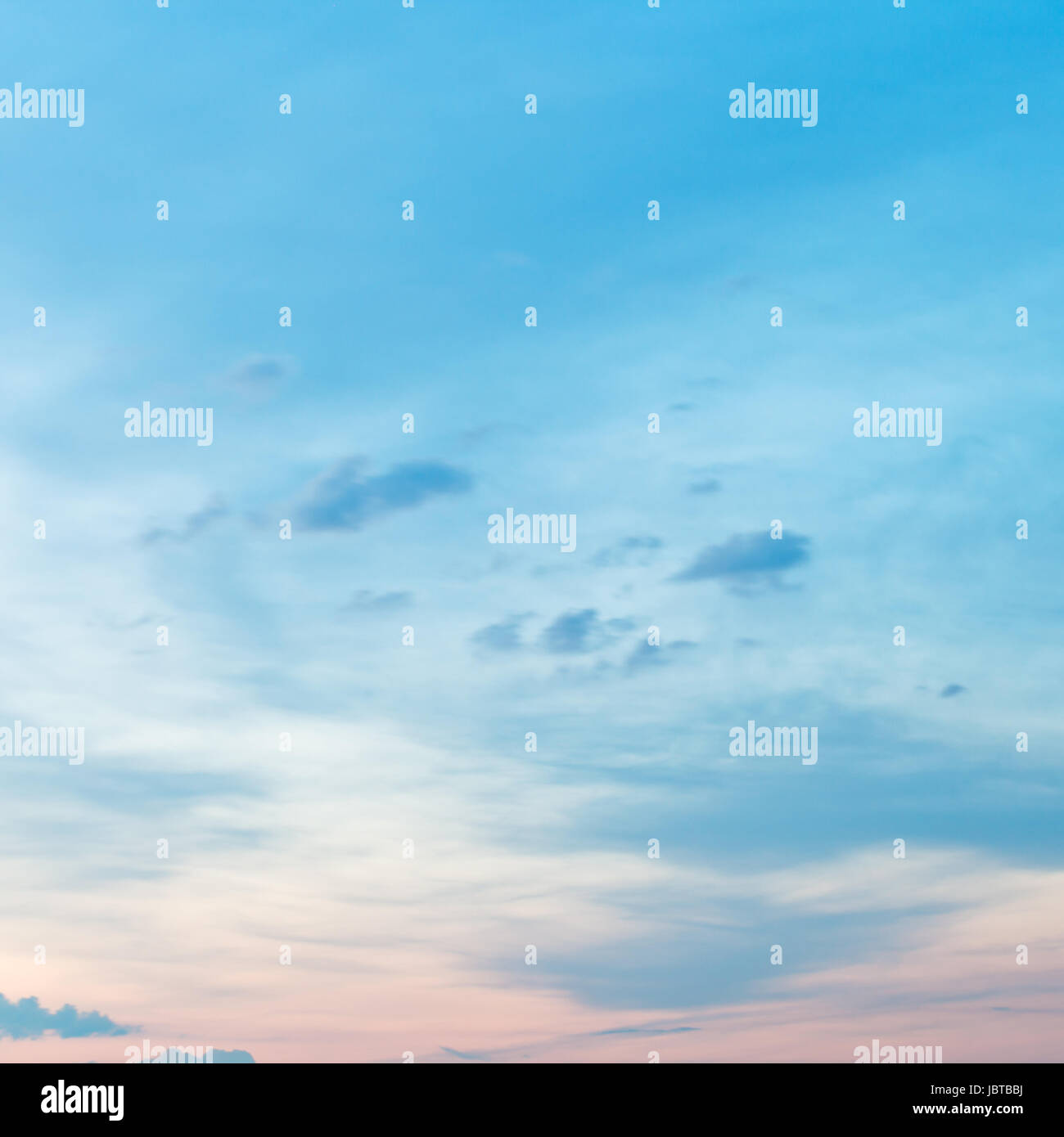 pink and blue sunset sky in summer evening Stock Photo - Alamy