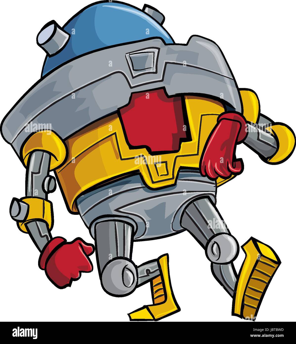 Cartoon walking robot. Isolated Stock Photo - Alamy