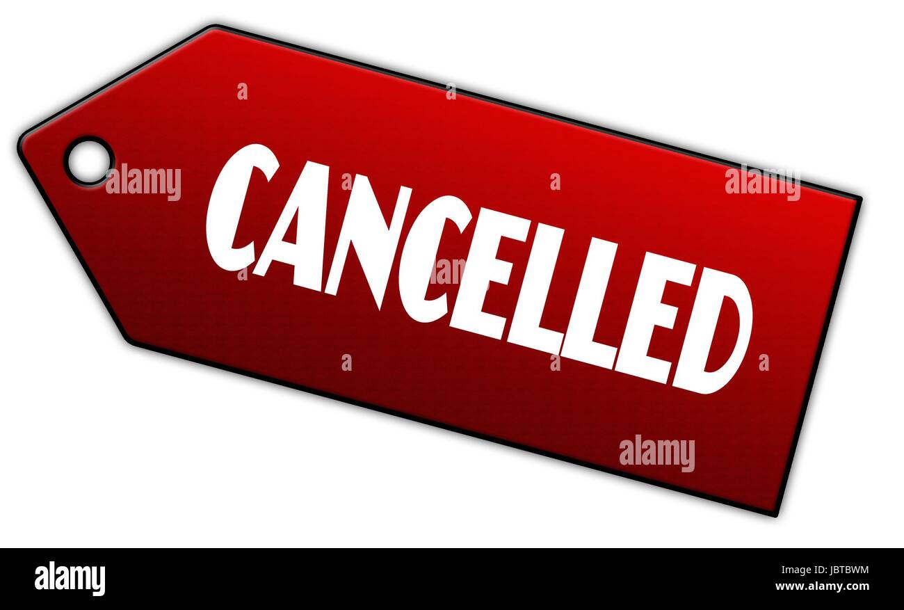 Red CANCELLED label. Illustration graphic design concept image Stock ...