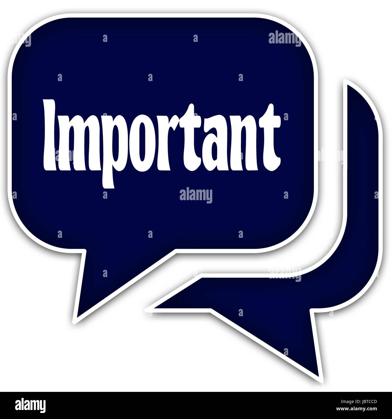 IMPORTANT on blue dialogue bubbles. Isolated on white background ...