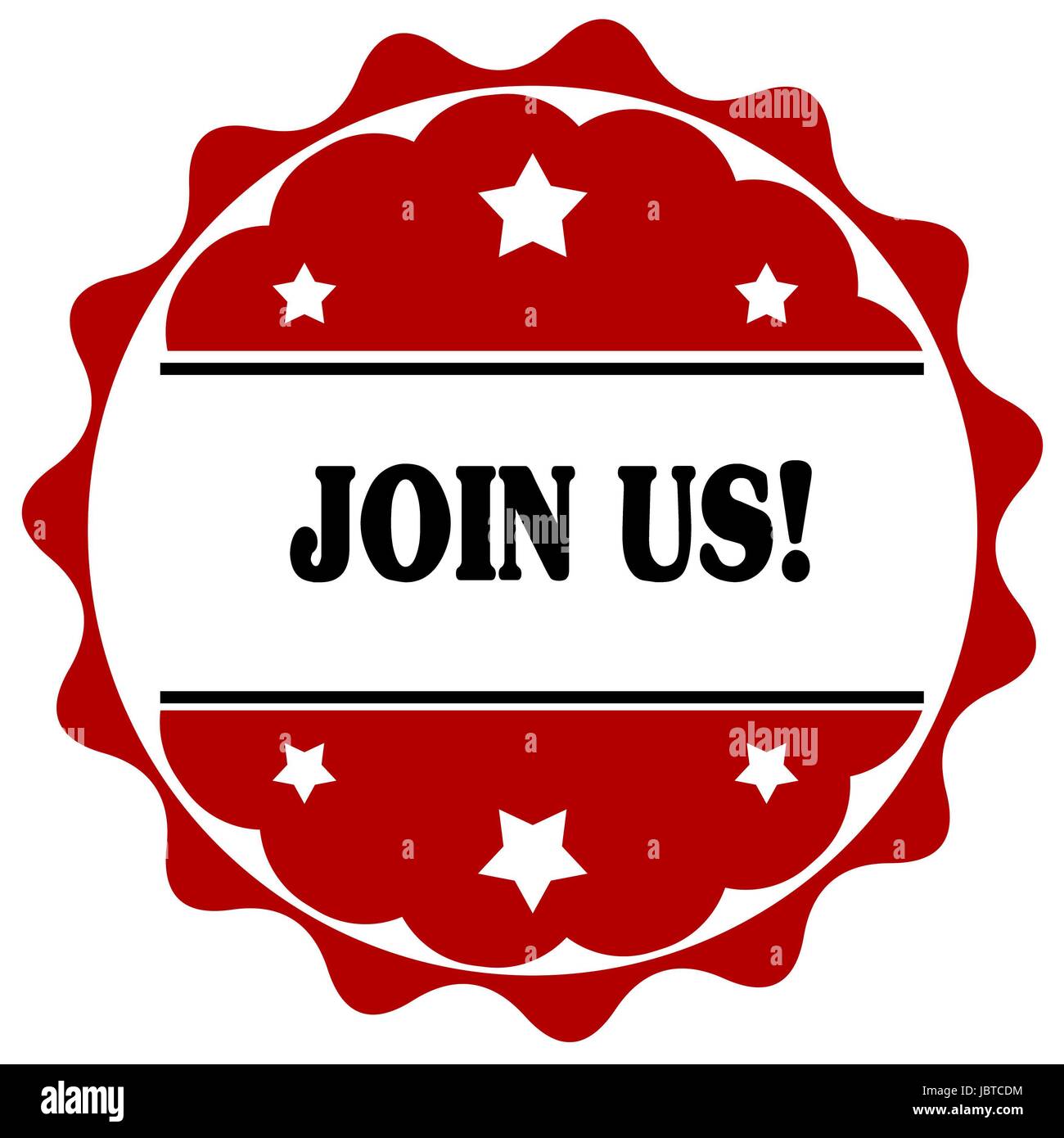 Red label with JOIN US text. Illustration graphic design concept image ...