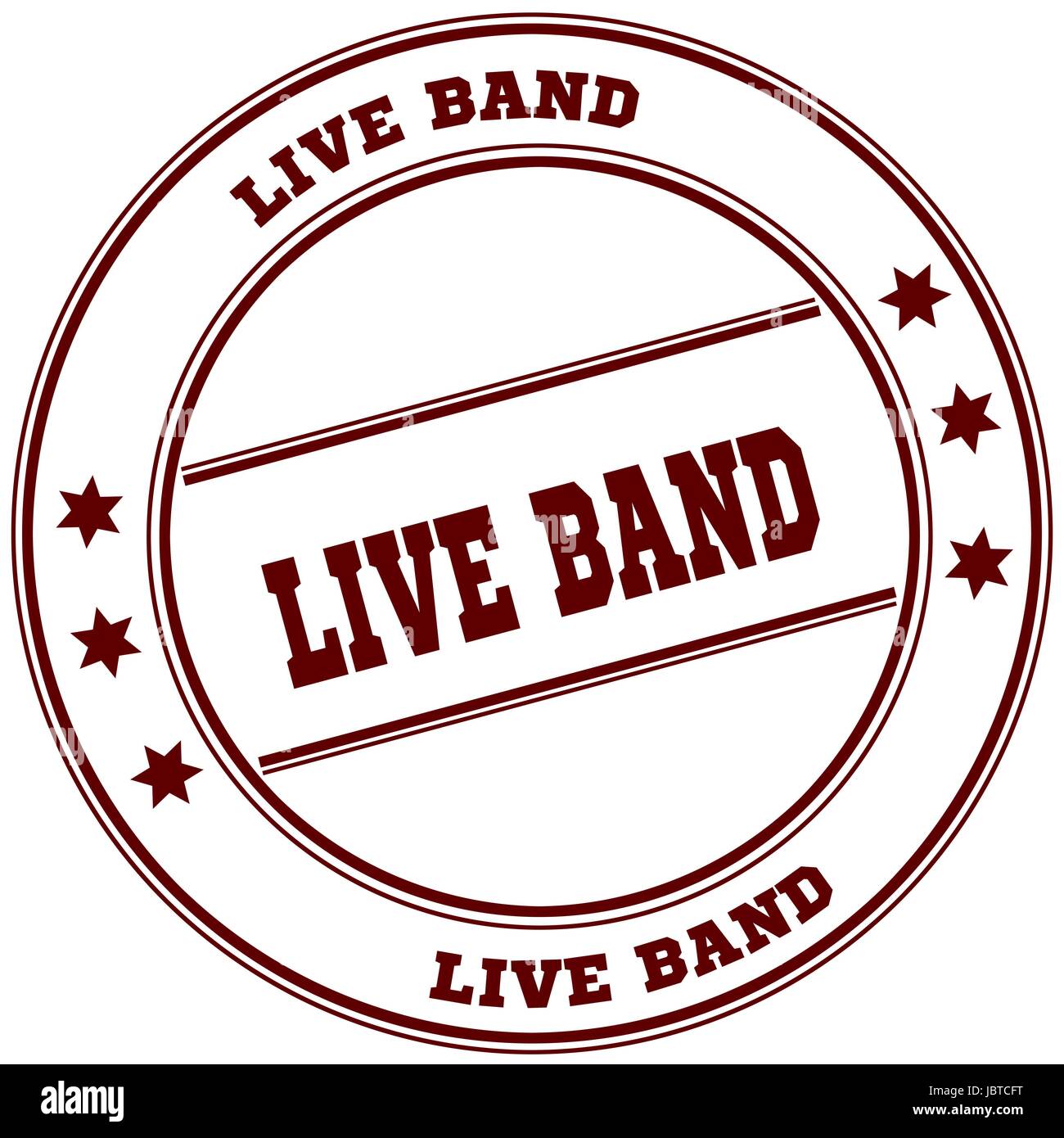LIVE BAND simple red stamp. Illustration graphic concept Stock Photo ...