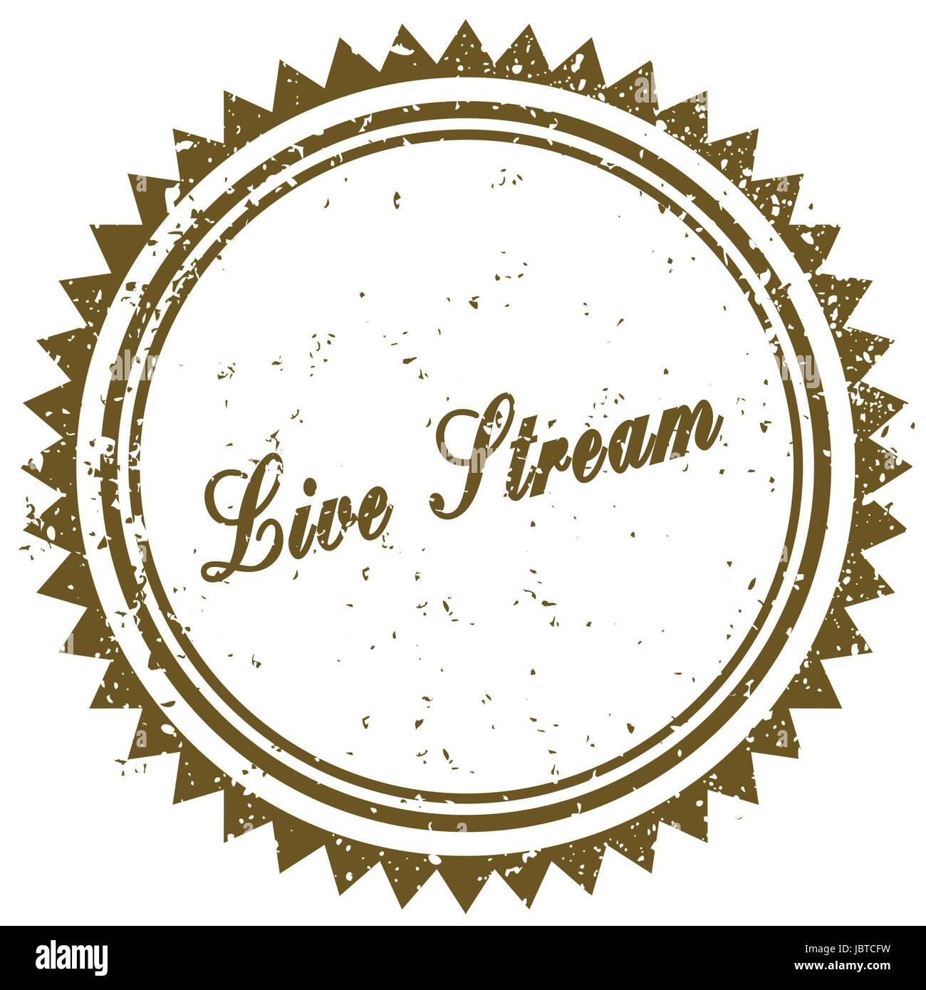 Brown LIVE STREAM grunge stamp. Illustration image concept Stock Photo ...