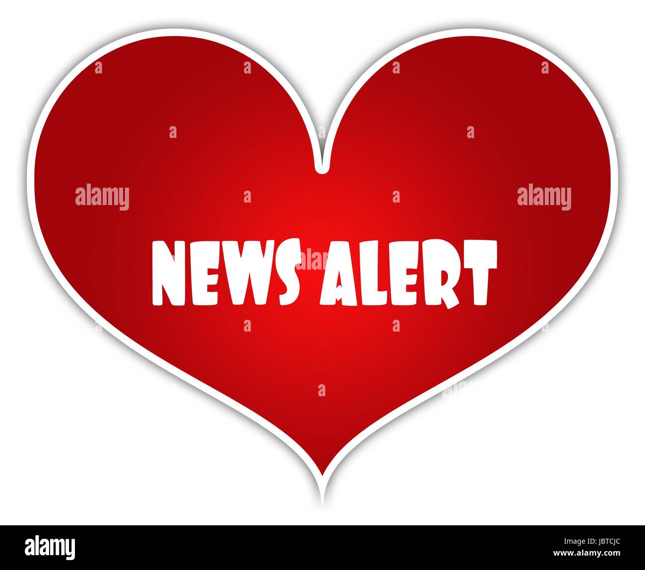 NEWS ALERT on red heart sticker label. Illustration concept Stock Photo ...