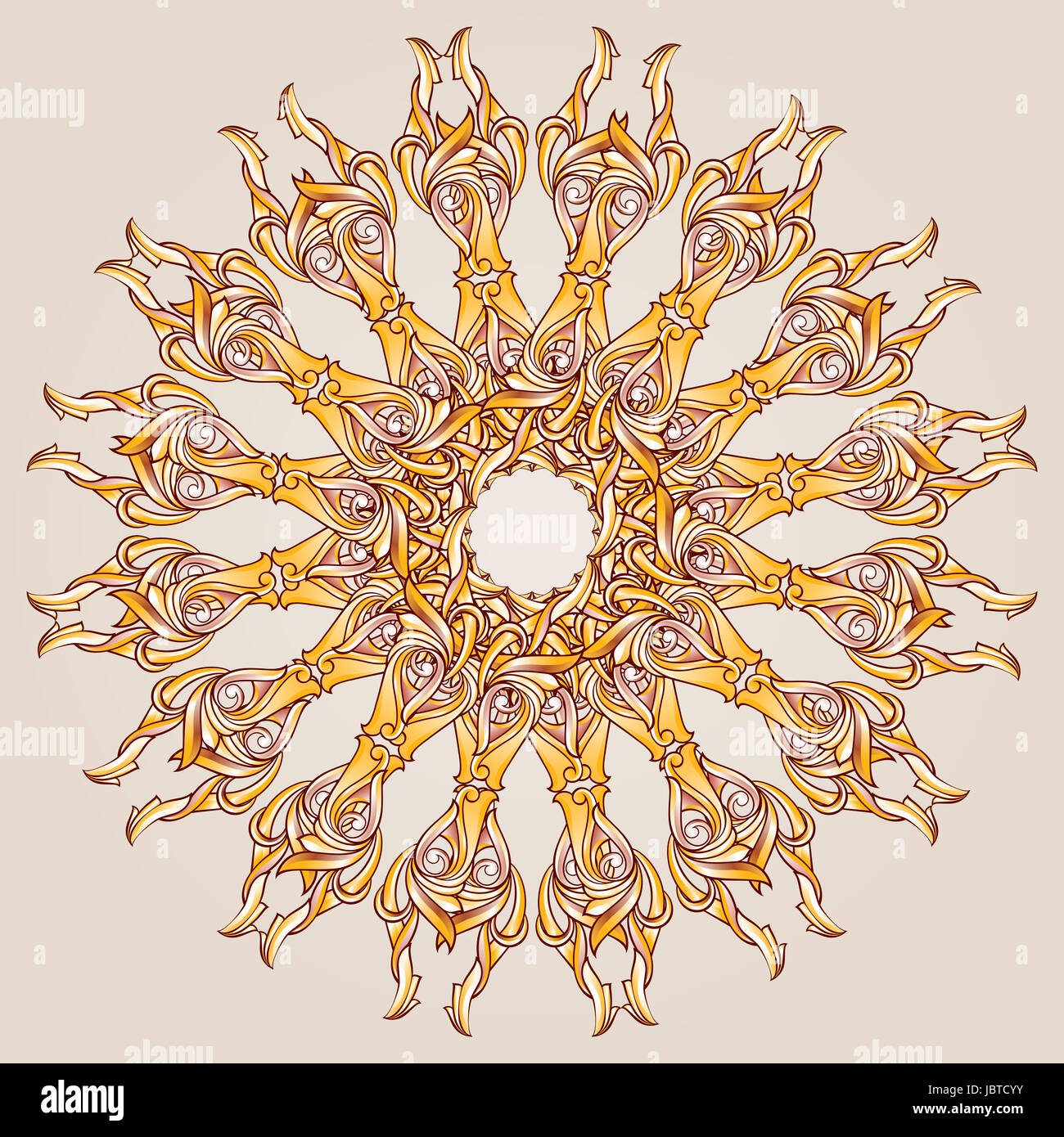 Patterned symmetrical circle on the light background Stock Photo - Alamy