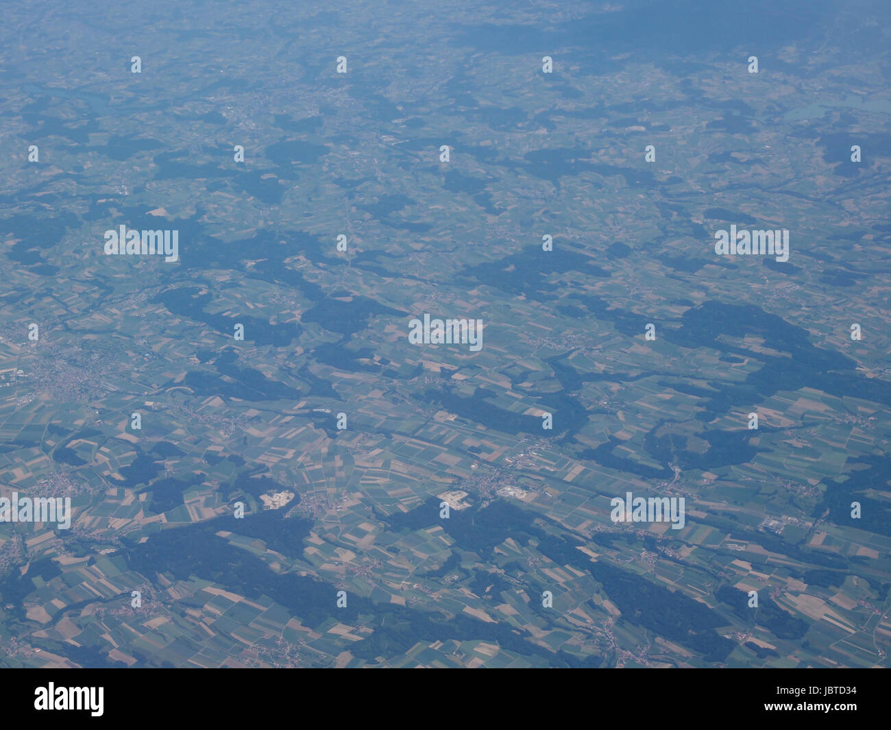 Aerial view of small towns in a rural area in southern Germany Stock ...