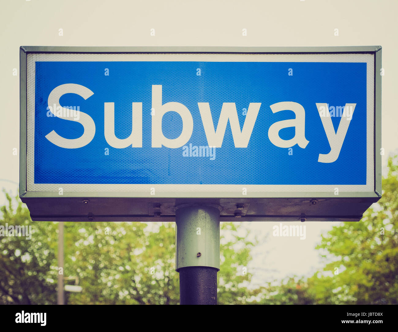 Vintage retro looking An underground subway metro tube traffic sign ...