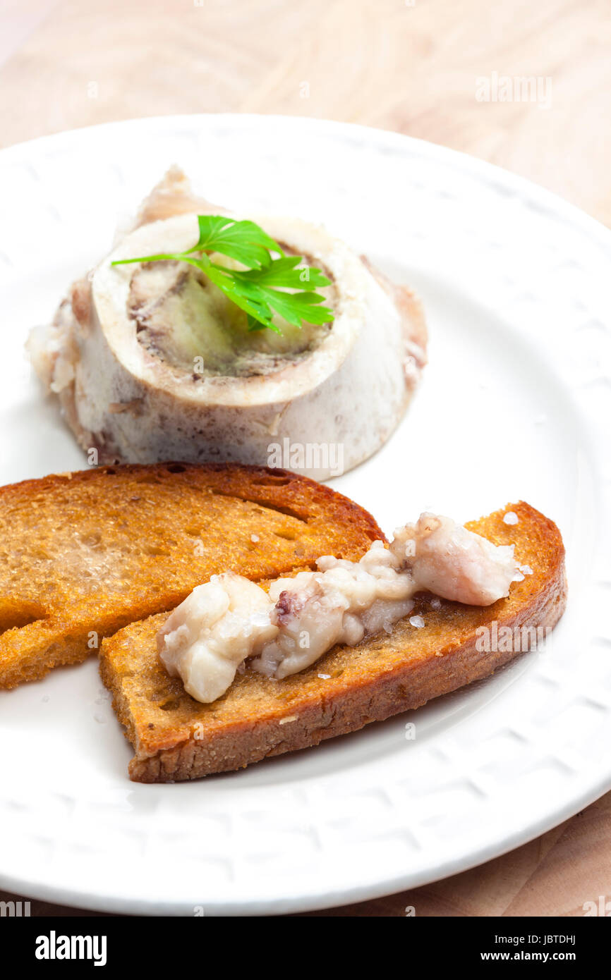 bone marrow with fried bread Stock Photo - Alamy