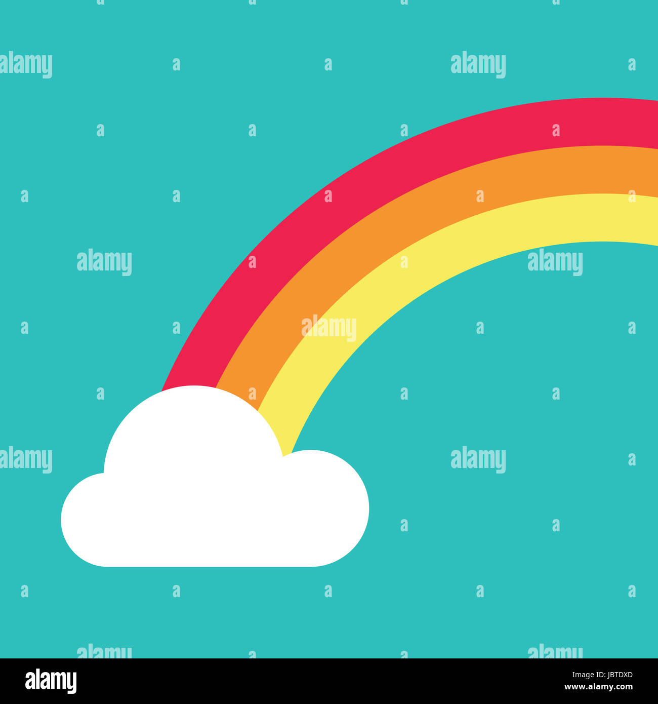 vector symbol of rainbow and clouds in the sky Stock Photo - Alamy