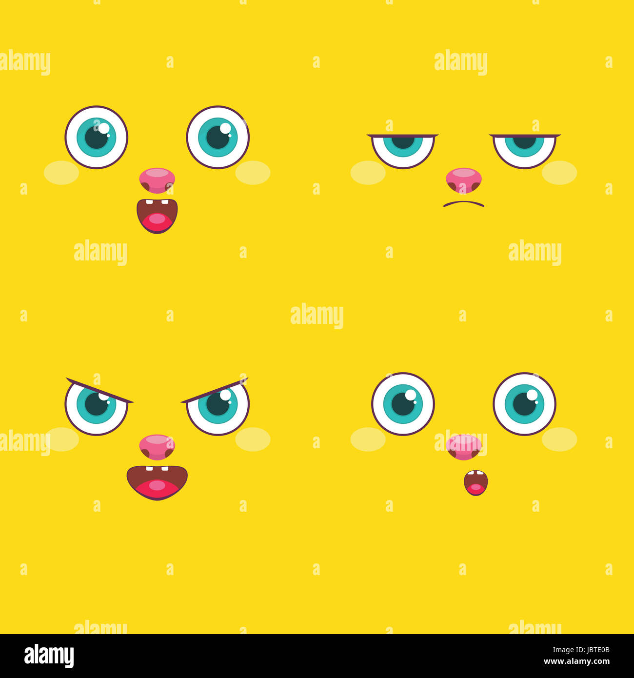 vector set - smiley faces expressing different feelings Stock Photo - Alamy