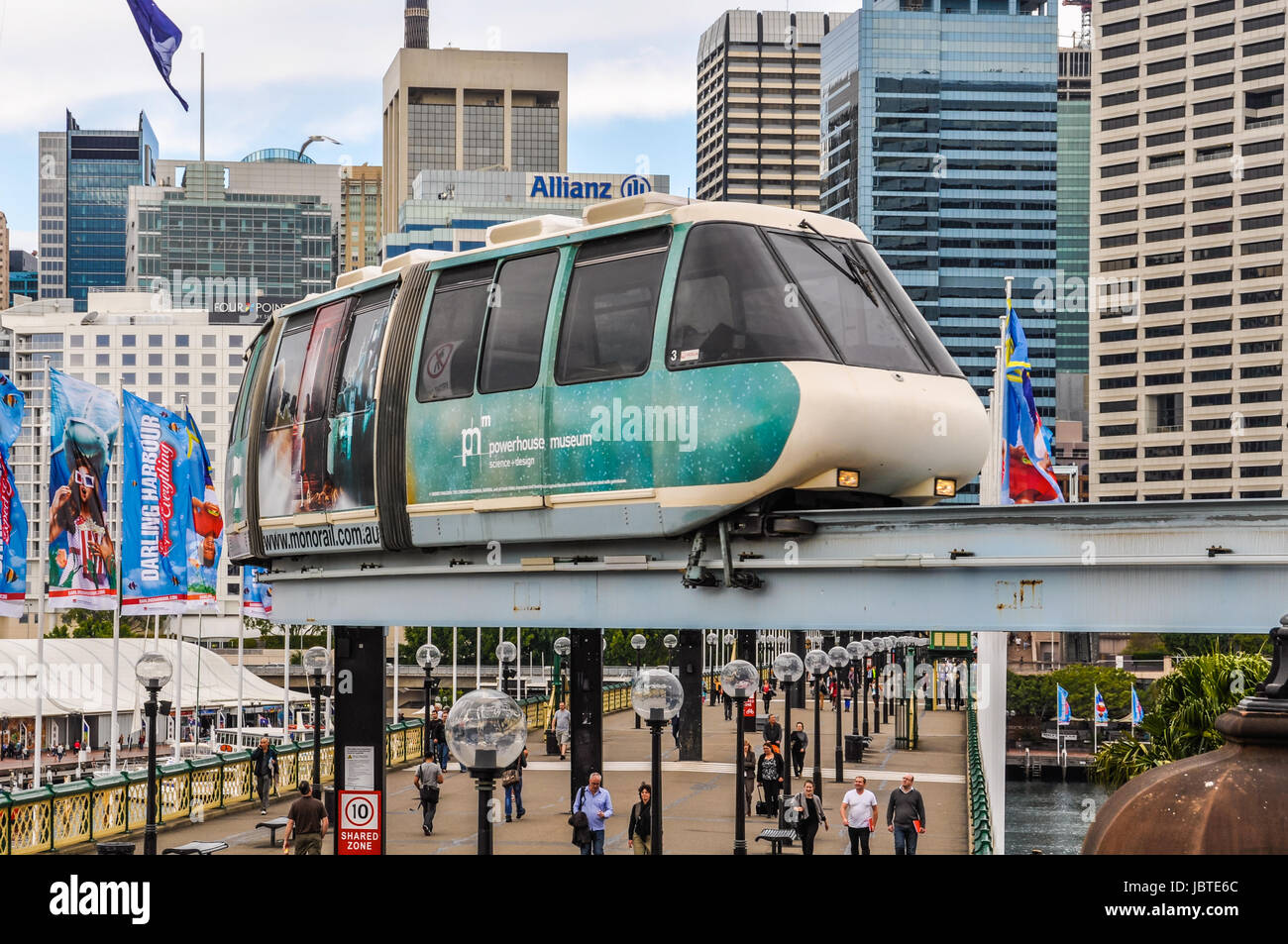 The futuristic sky train in Darling Harbour in Sydney, Australia Stock ...