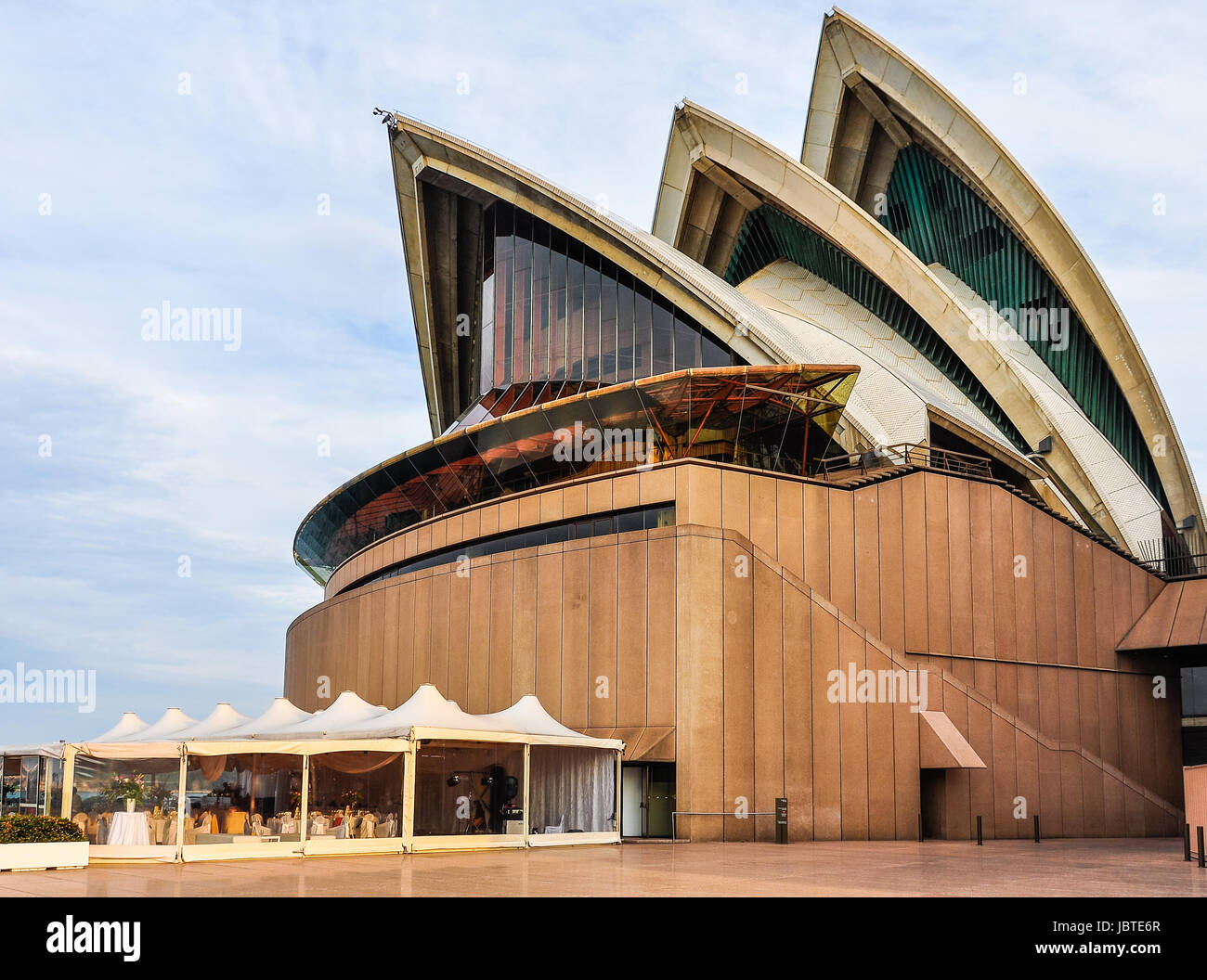 Close view of the Opera House at sunset in Sydney, Australia Stock ...