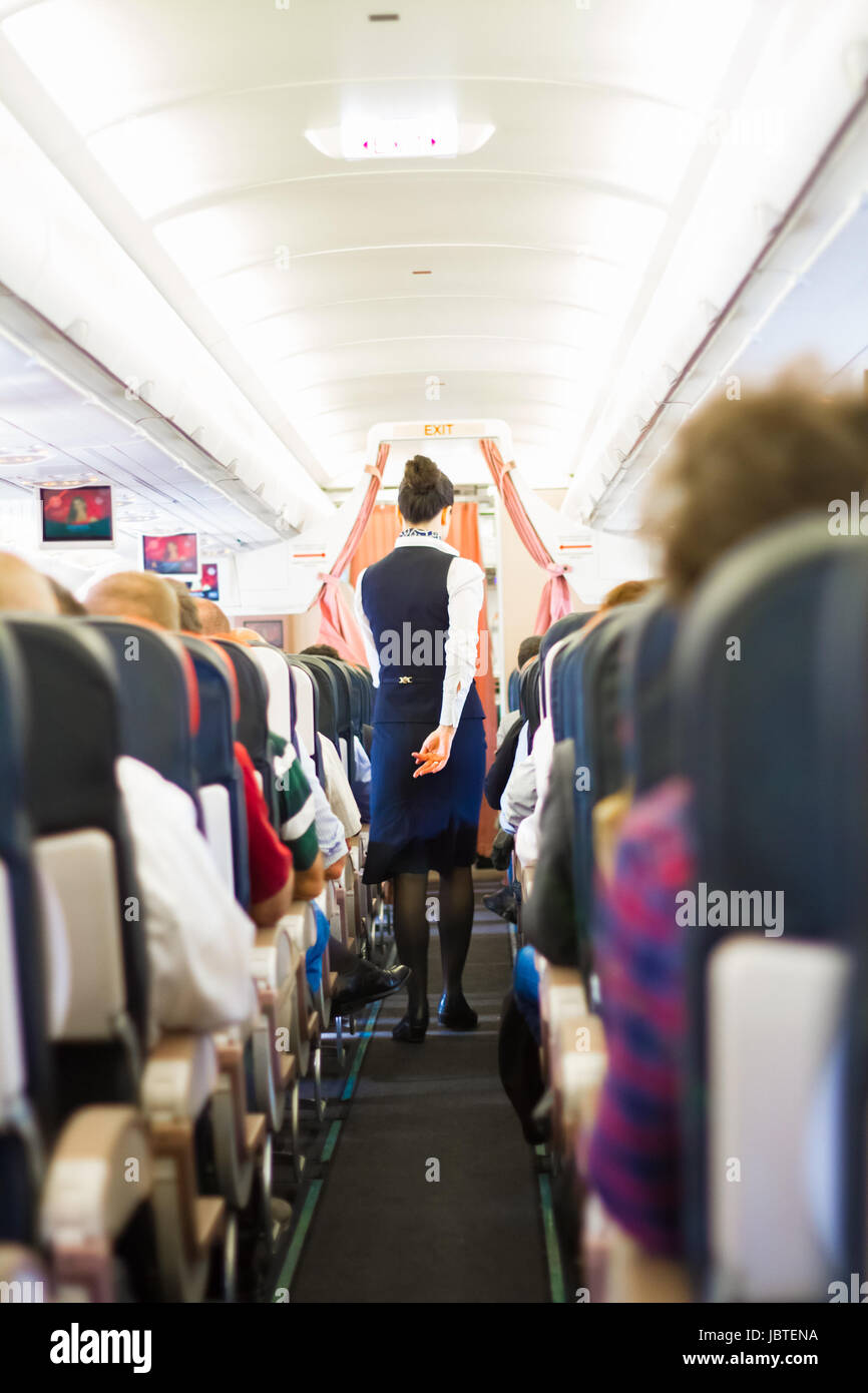 Walking Airplane Aisle
