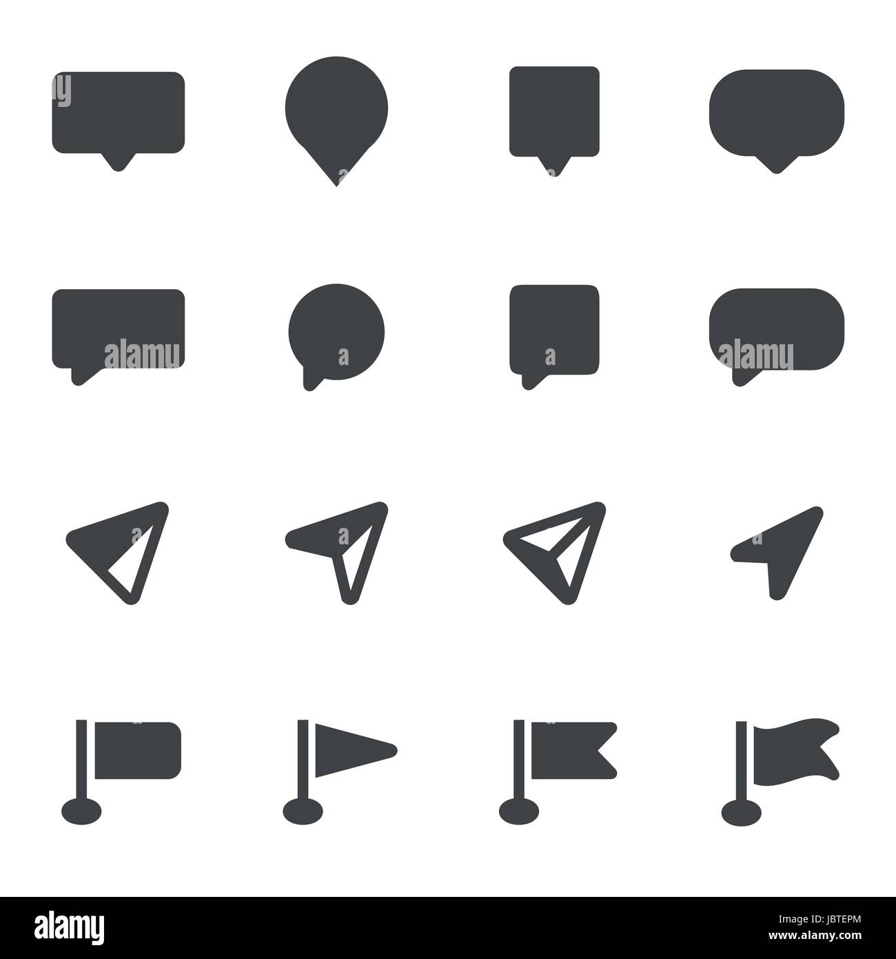 Vector black map pointer icons set on white background Stock Vector Image & Art - Alamy