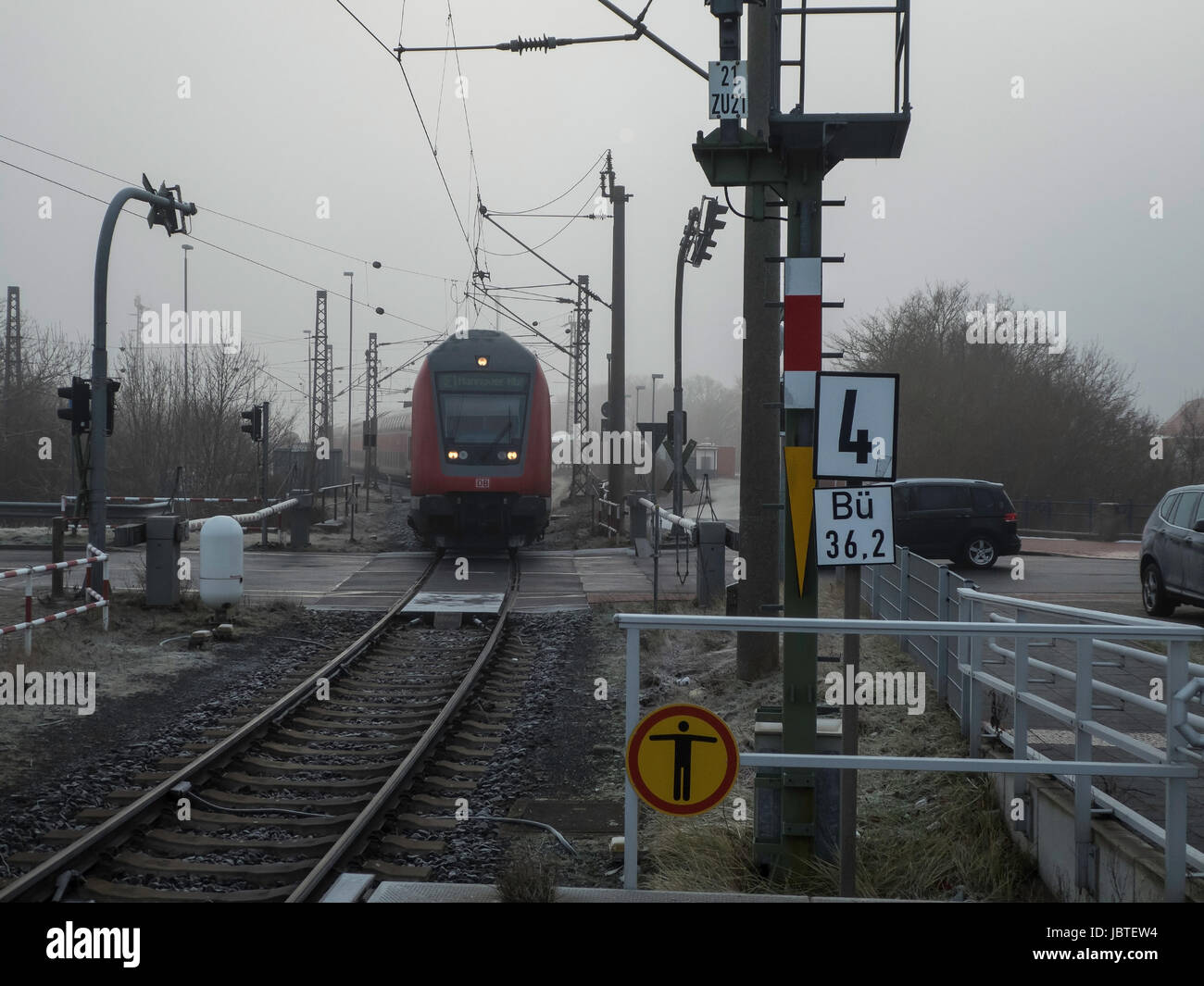 Bahnübergang / railway level crossing Stock Photo - Alamy