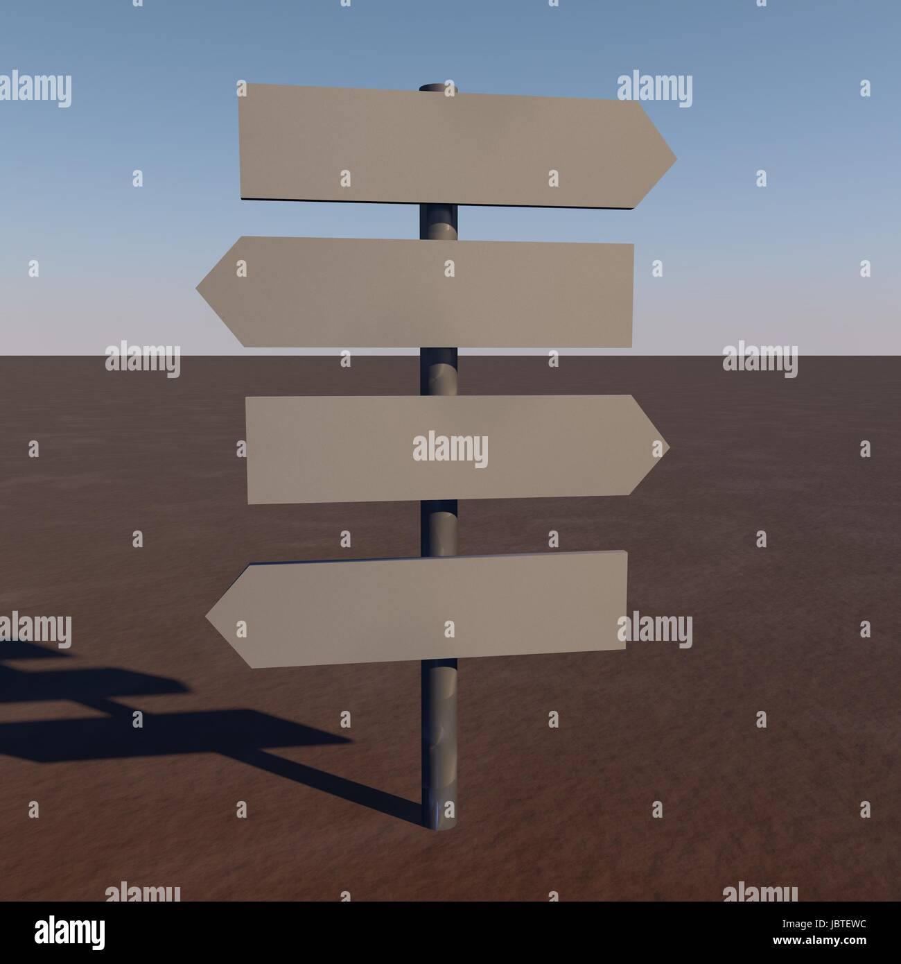 Directional sign with four cartels, 3d render Stock Photo - Alamy