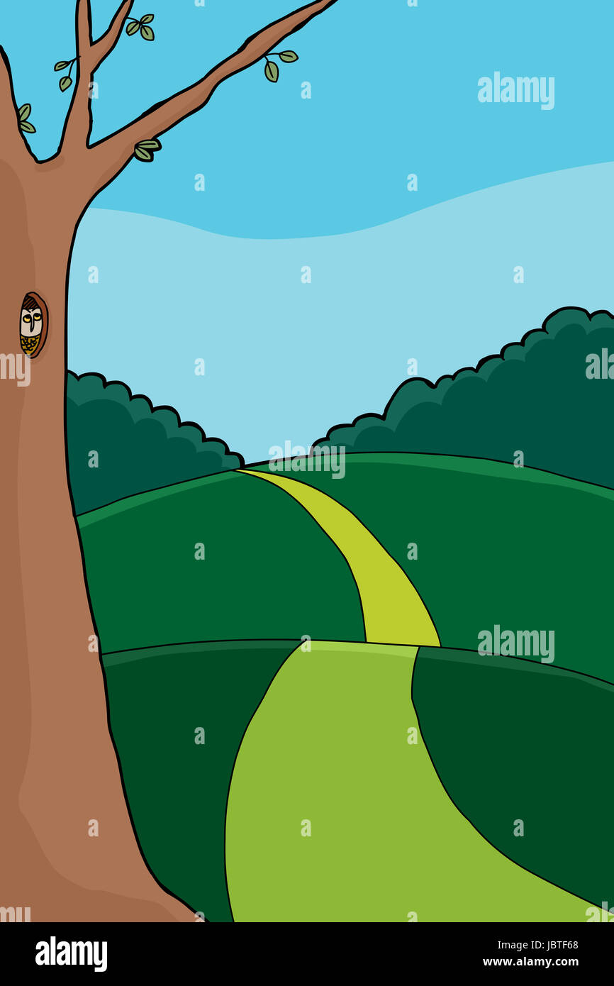 Winding Path Cartoon