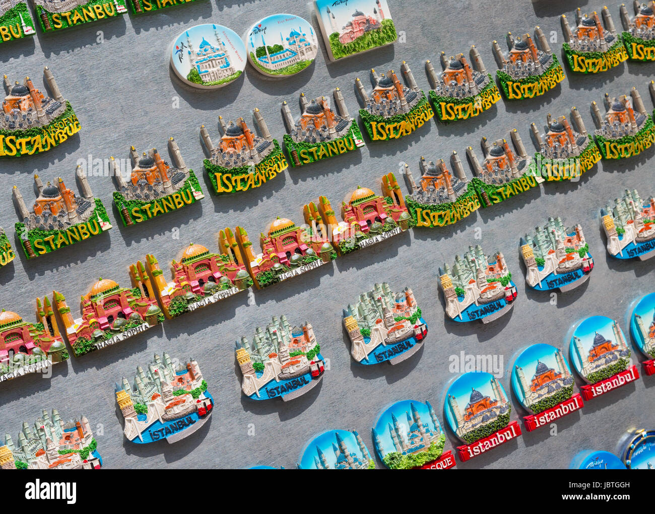colorful magnet souvenirs in Istanbul. They are a popular souvenir for ...