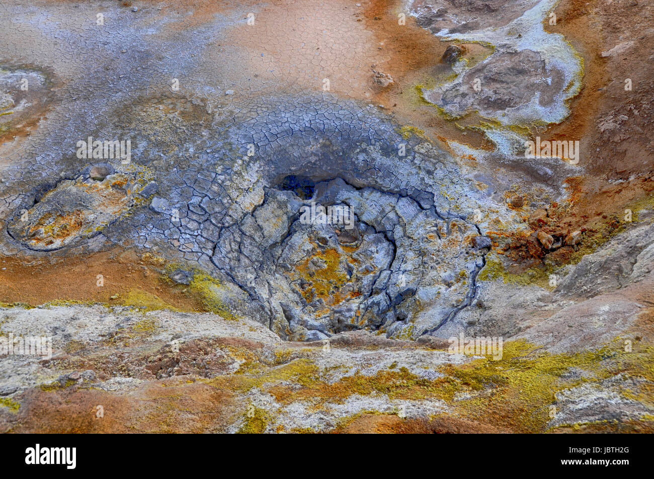 Colored ground at Hverir geothermal area in Iceland Stock Photo - Alamy