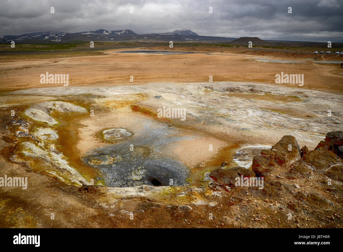 Colored ground at Hverir geothermal area in Iceland Stock Photo - Alamy