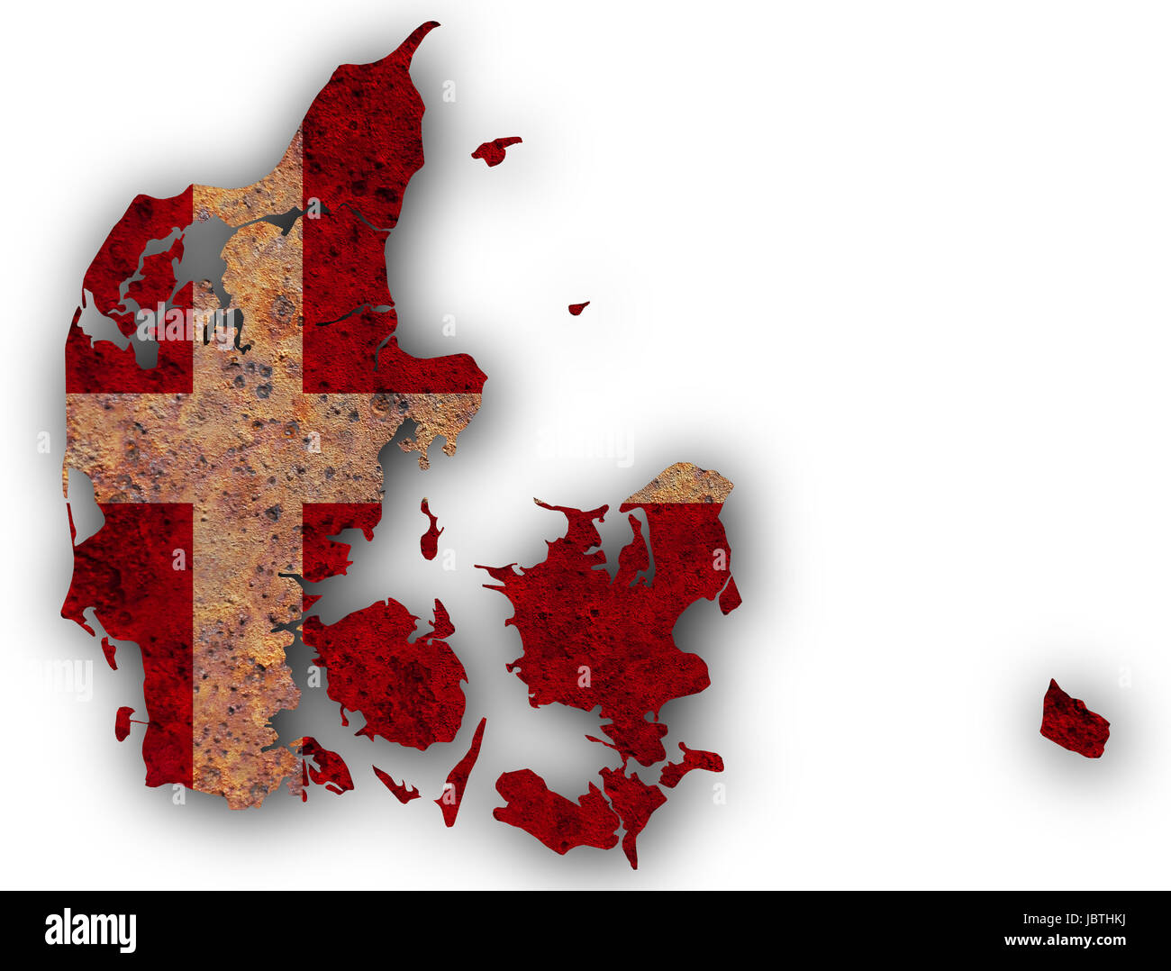 Textured map of Denmark in nice colors Stock Photo - Alamy