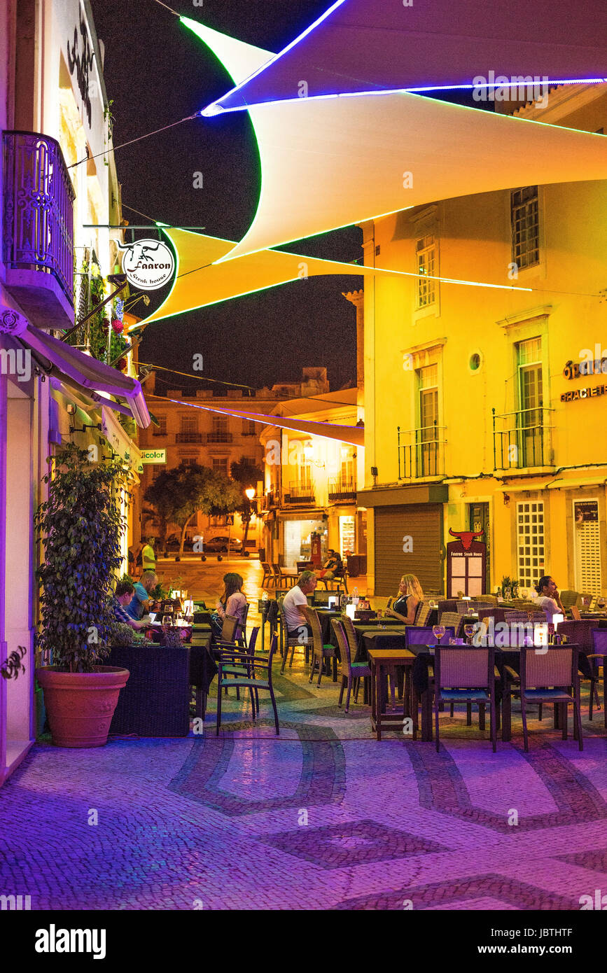 Europe, Portugal, Algarve, Faro, night admission, city centre, shopping ...