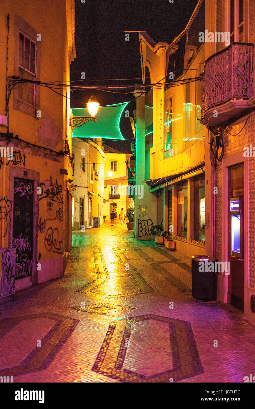Europe, Portugal, Algarve, Faro, night admission, city centre, shopping ...