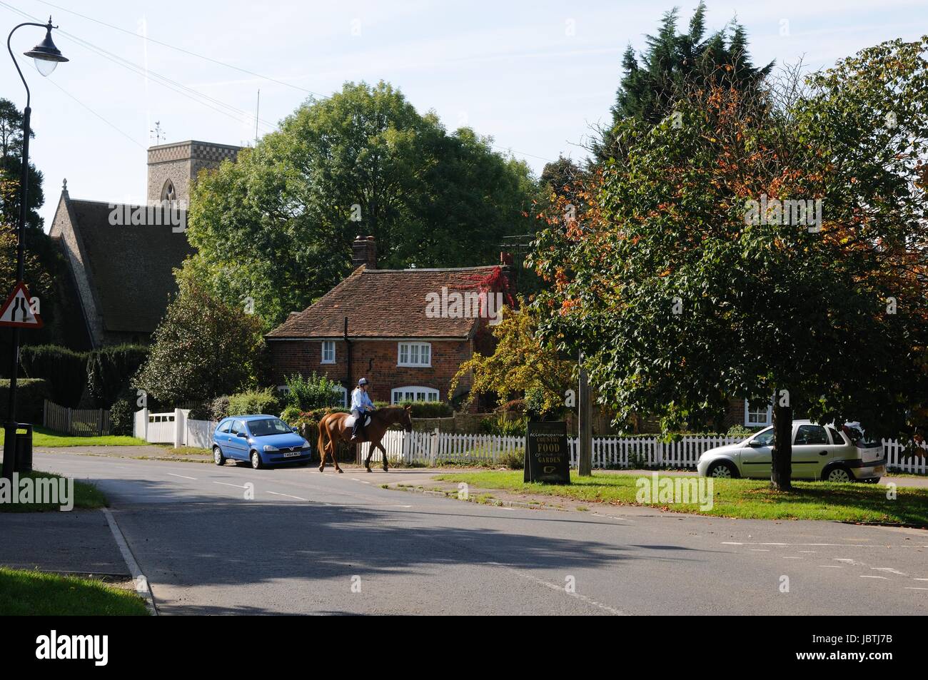 View from East Street to the church, Lilley, Hertfordshire Stock Photo ...