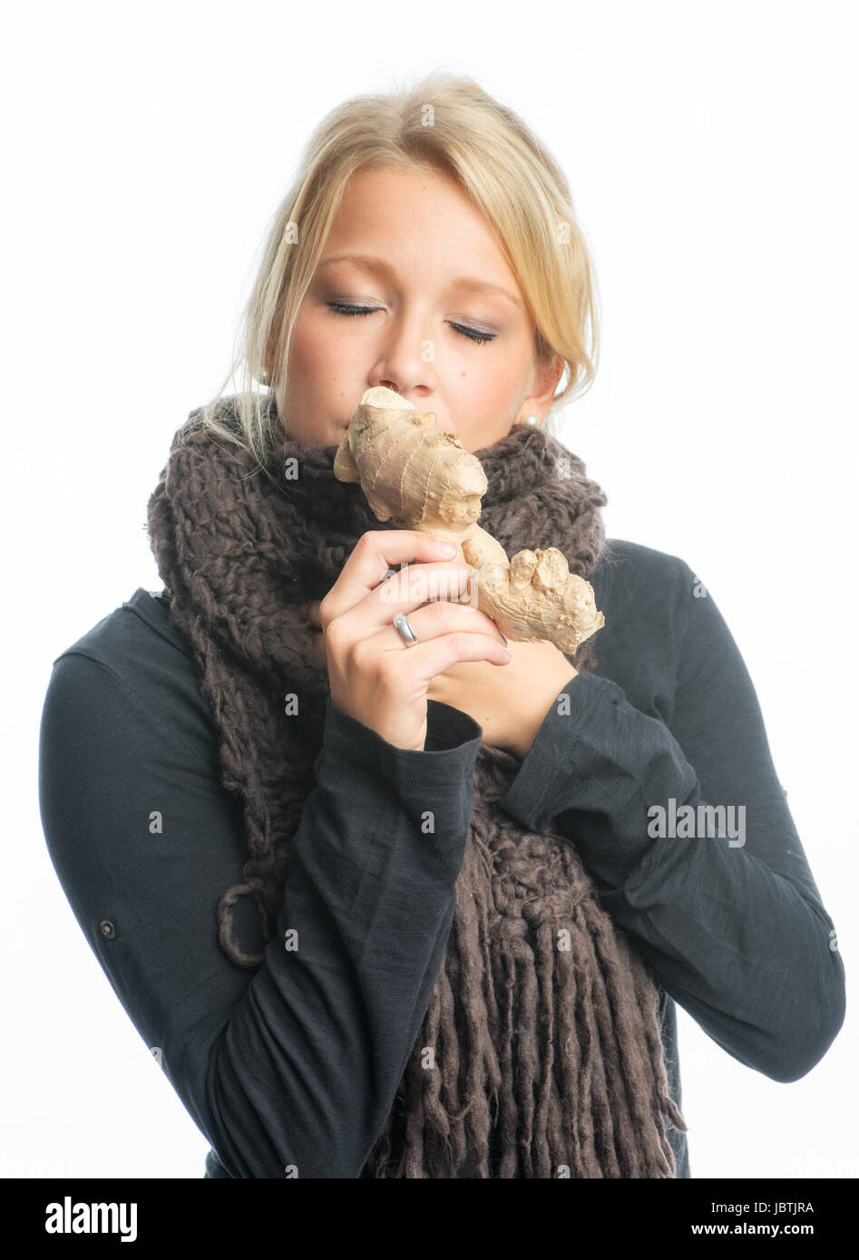 sick woman with ginger tuber Stock Photo - Alamy