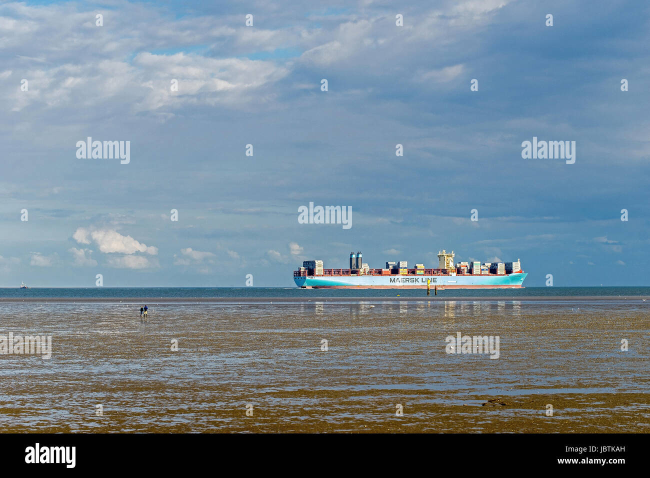 Container ship, Maersk Line, Jade Bay, Schillig, the North Sea ...