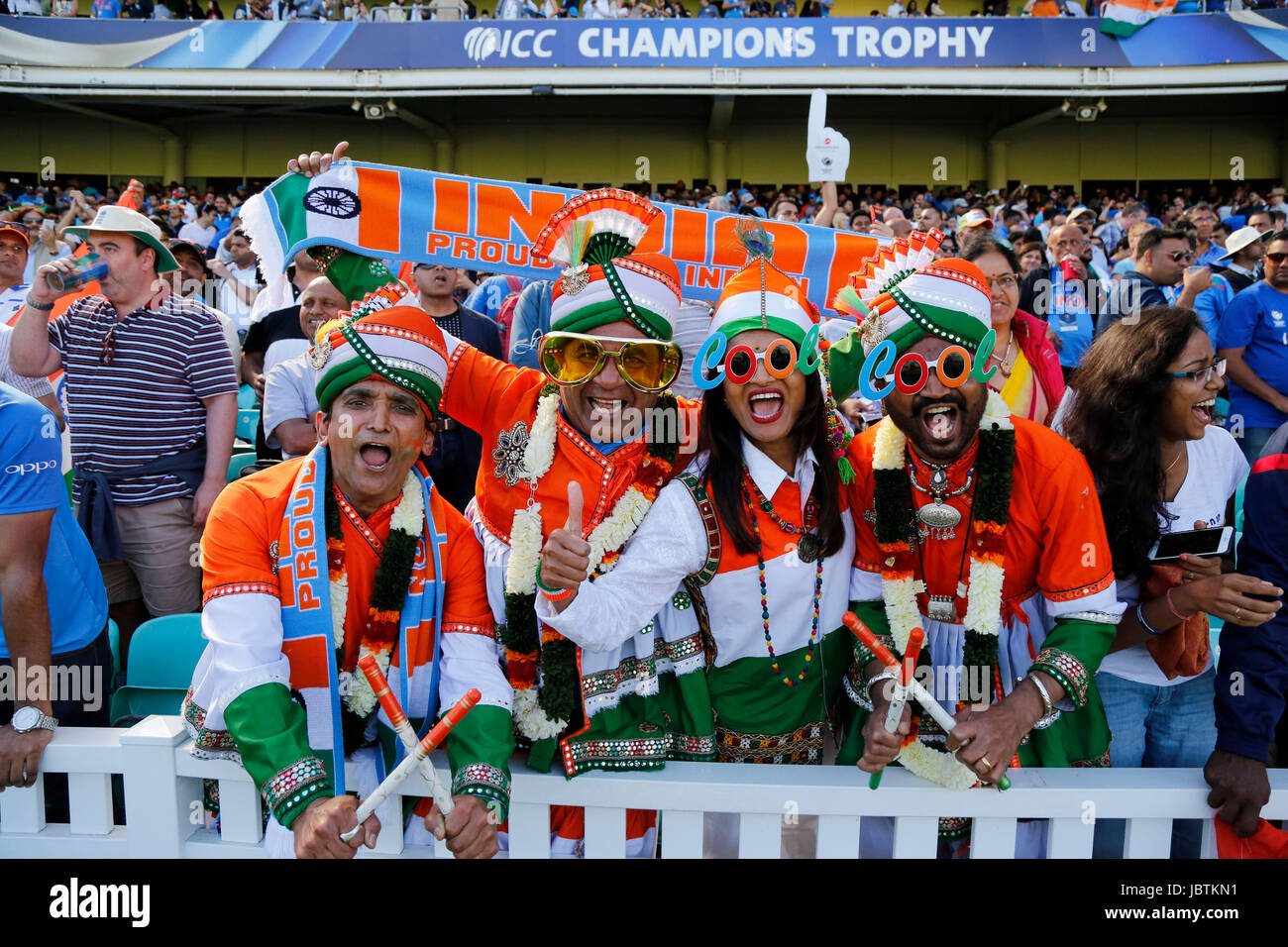 Indian supporters and fans seen during the ICC Champions Trophy 2017 ...