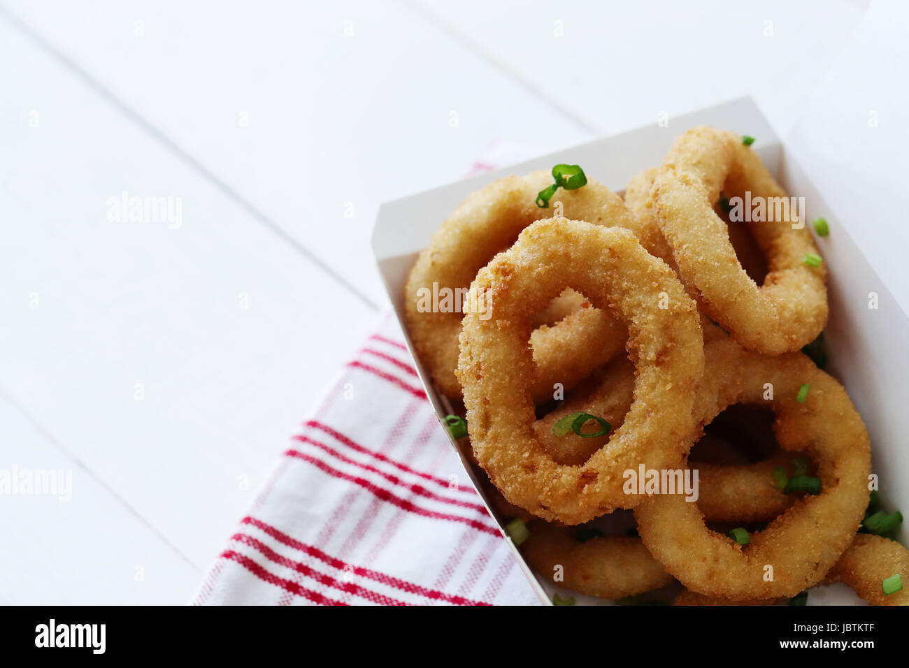 Food. Onion rings in close-up Stock Photo - Alamy