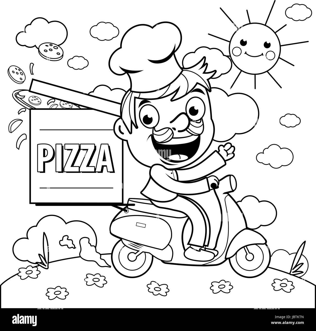 Delivery man working Stock Vector Images - Alamy
