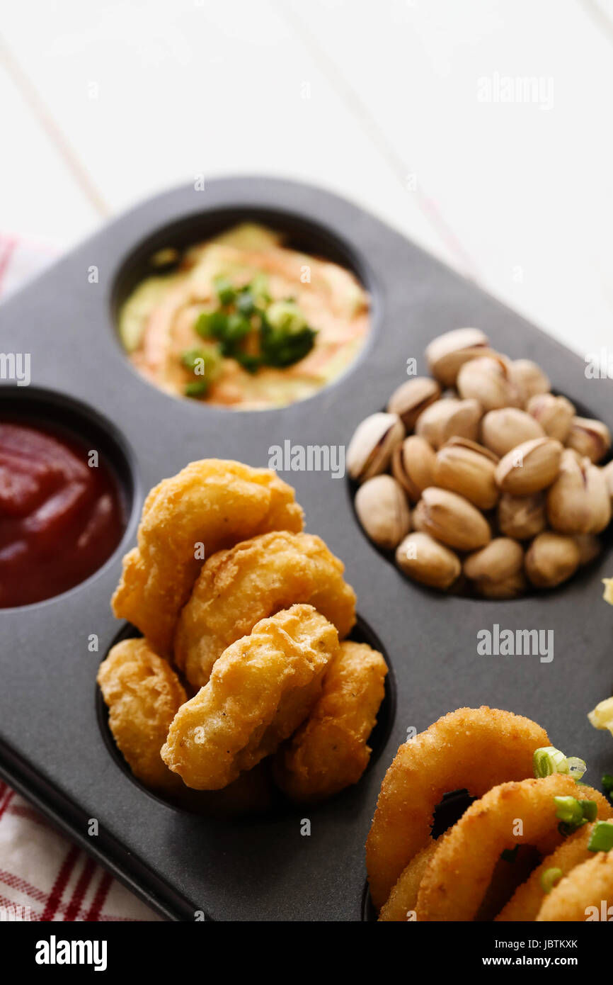 Food various snacks on hi-res stock photography and images - Alamy