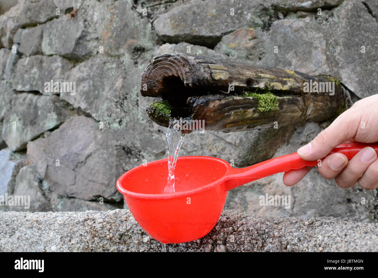 Fresh mineral water from a fresh water source.Small natural spring ...