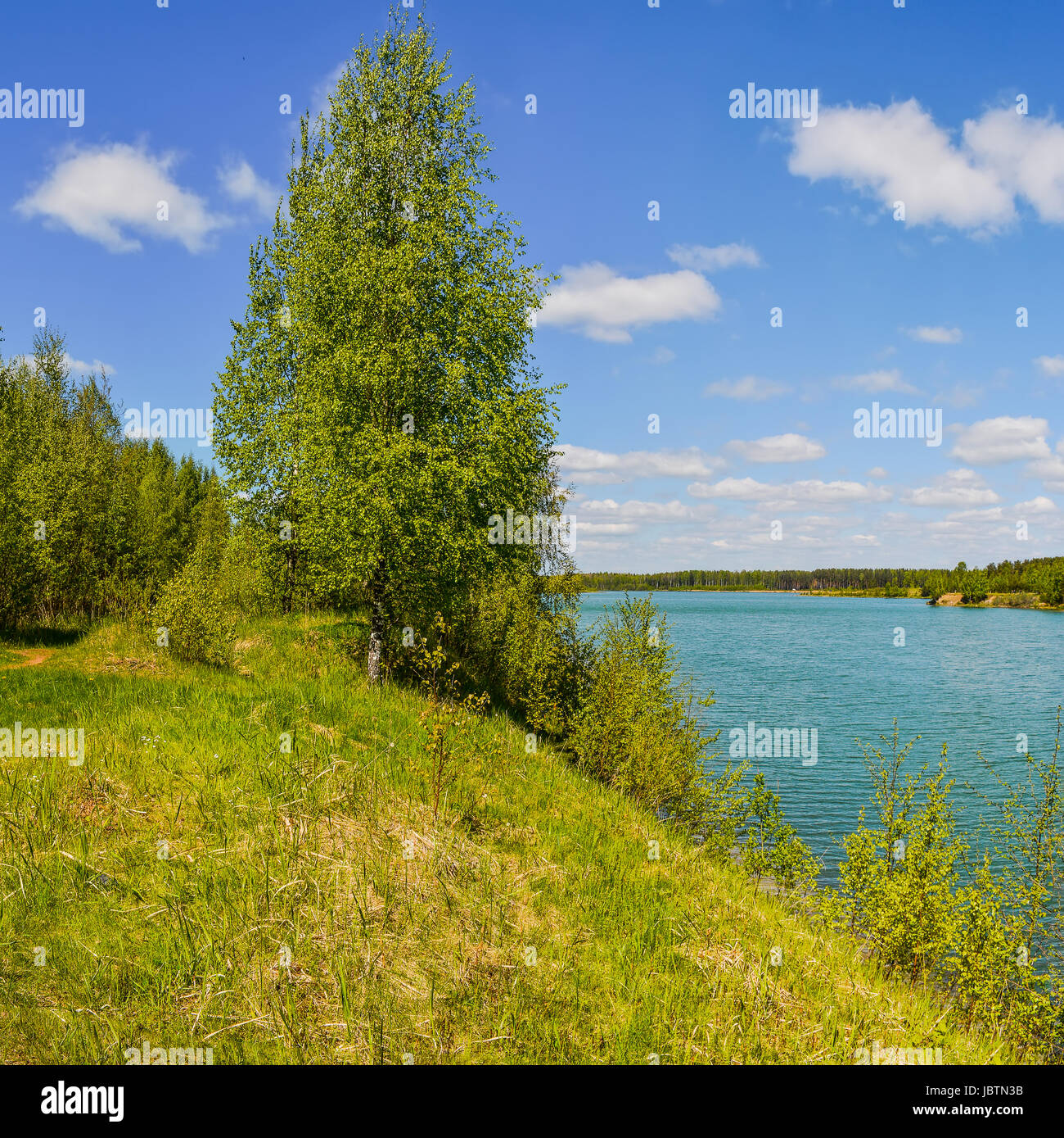 Sunny summer day at blue quarries Stock Photo - Alamy