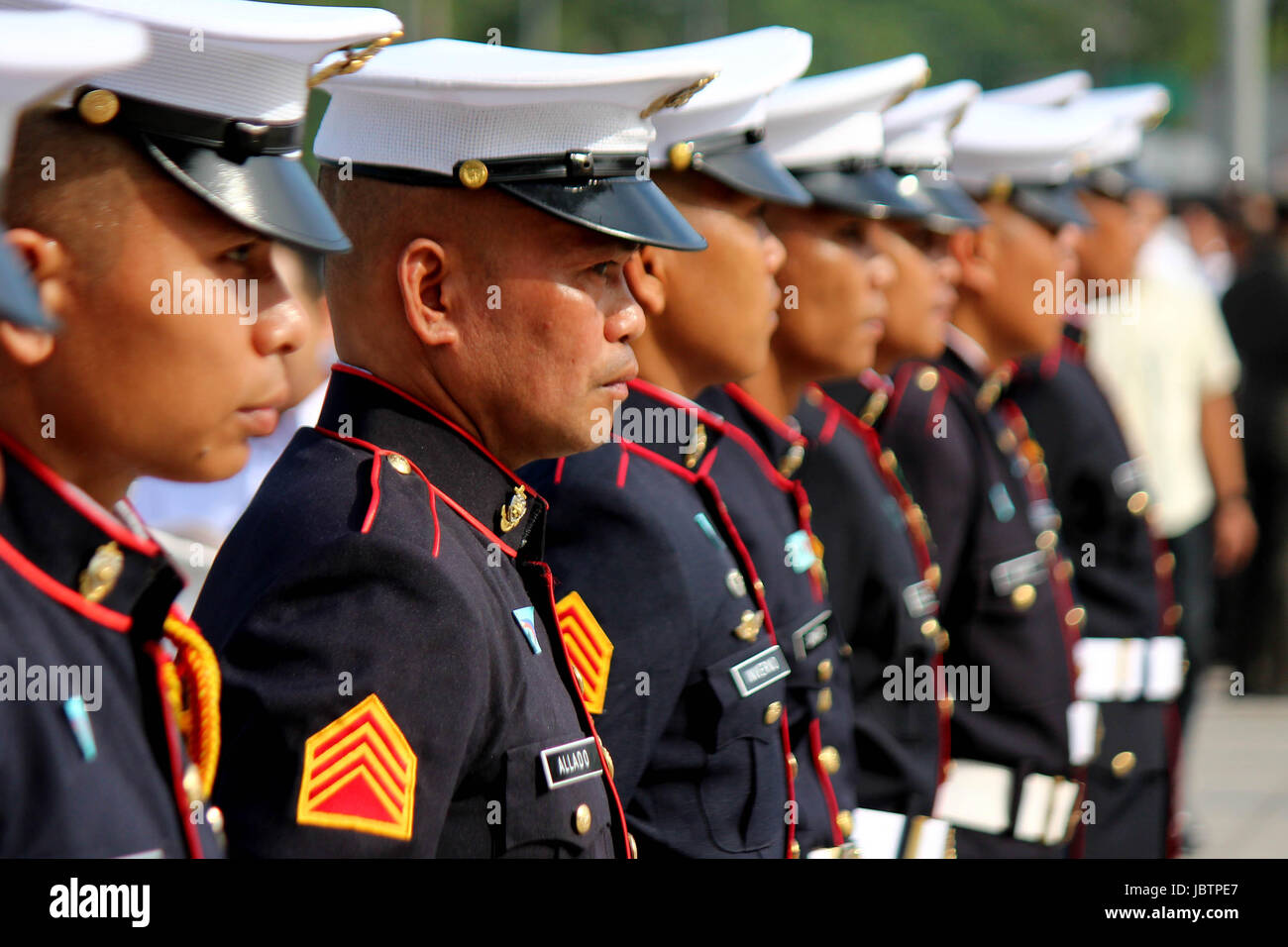 Manila, Philippines. 12th June, 2017. Philippine Marines honor guard ...