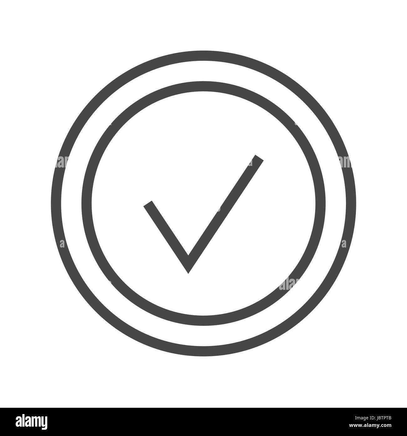 Check Mark Thin Line Vector Icon. Flat icon isolated on the white ...