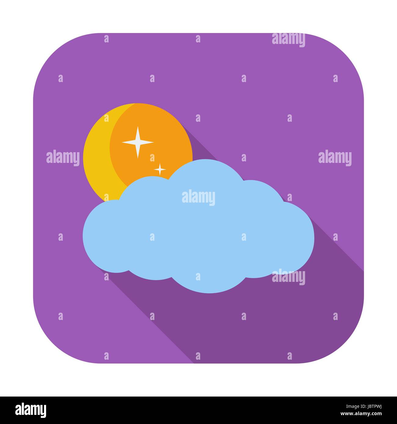 Weather icon. Moon, stars and clouds. Vector illustration Stock Vector ...